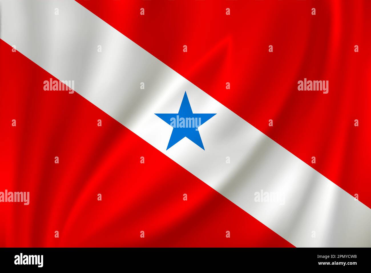 Flag of Para waving in the wind on silk background. State Brazil Stock ...