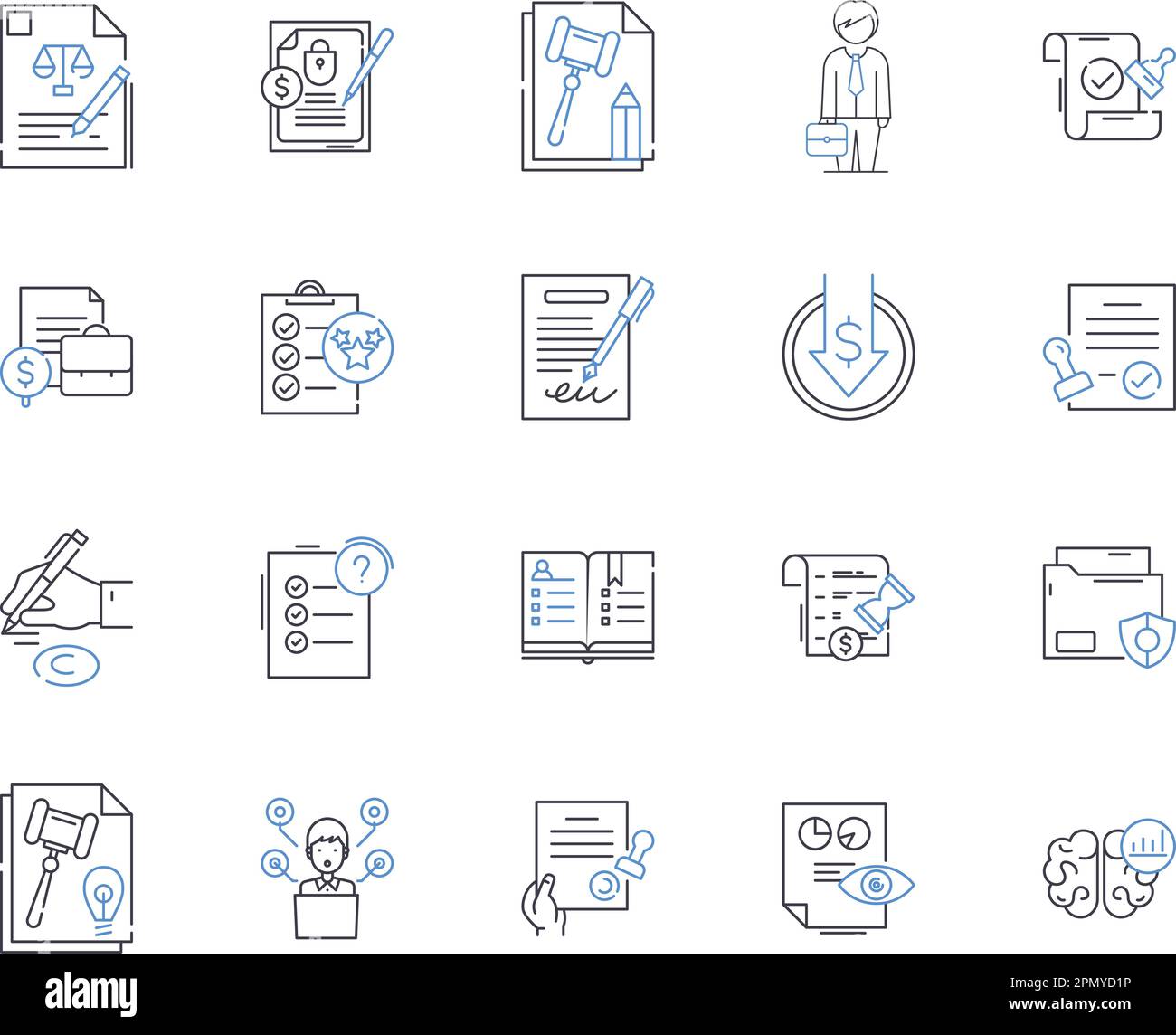 Lawyer outline icons collection. Lawyer, Attorney, Barrister, Advocate ...