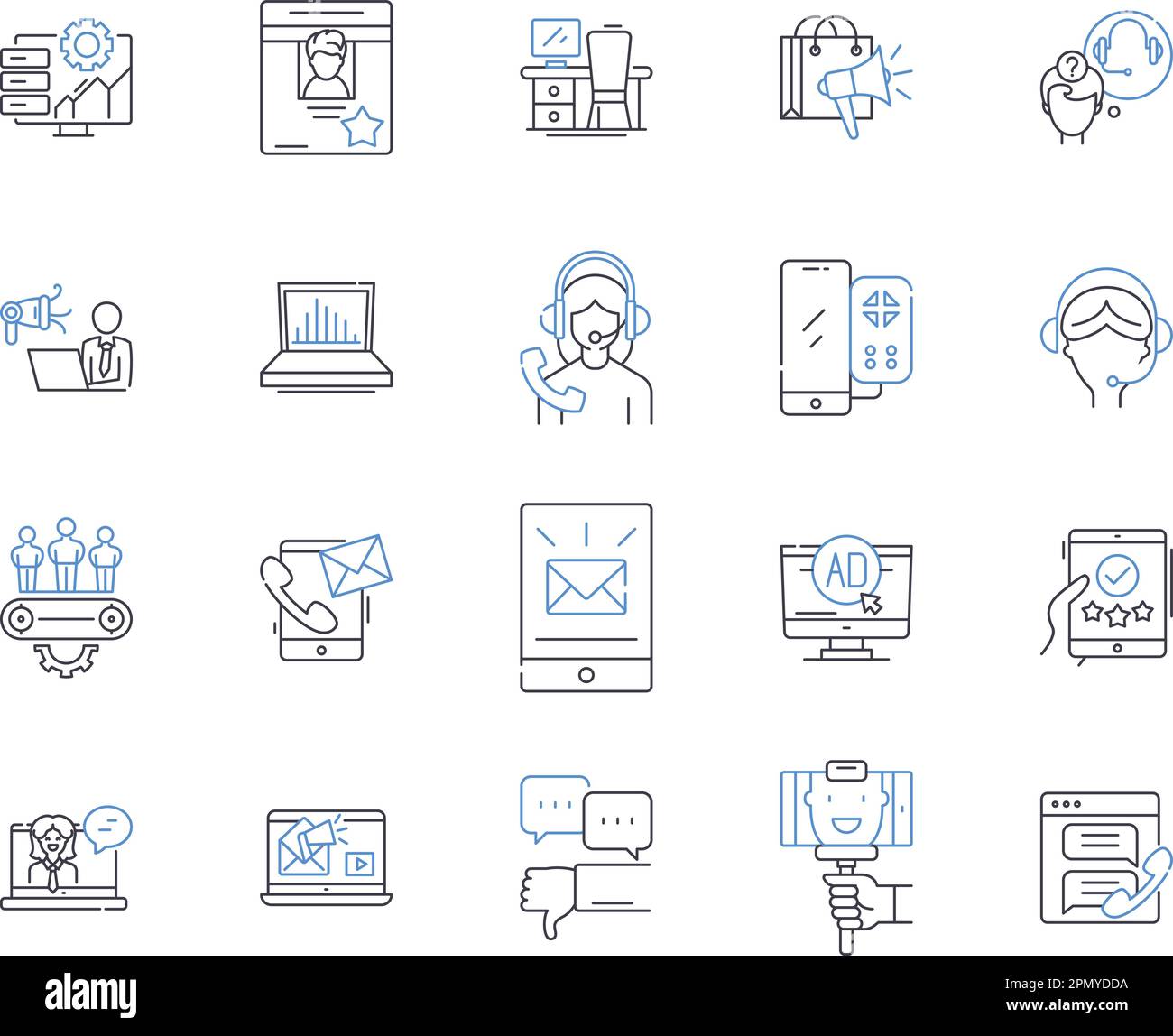 Audio technology outline icons collection. Audio, Technology, Sound ...