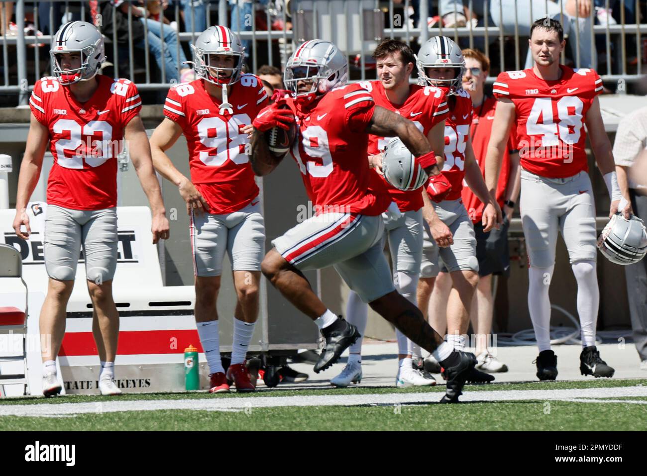 Ohio State running back Chip Trayanum runs for a touchdown during their ...
