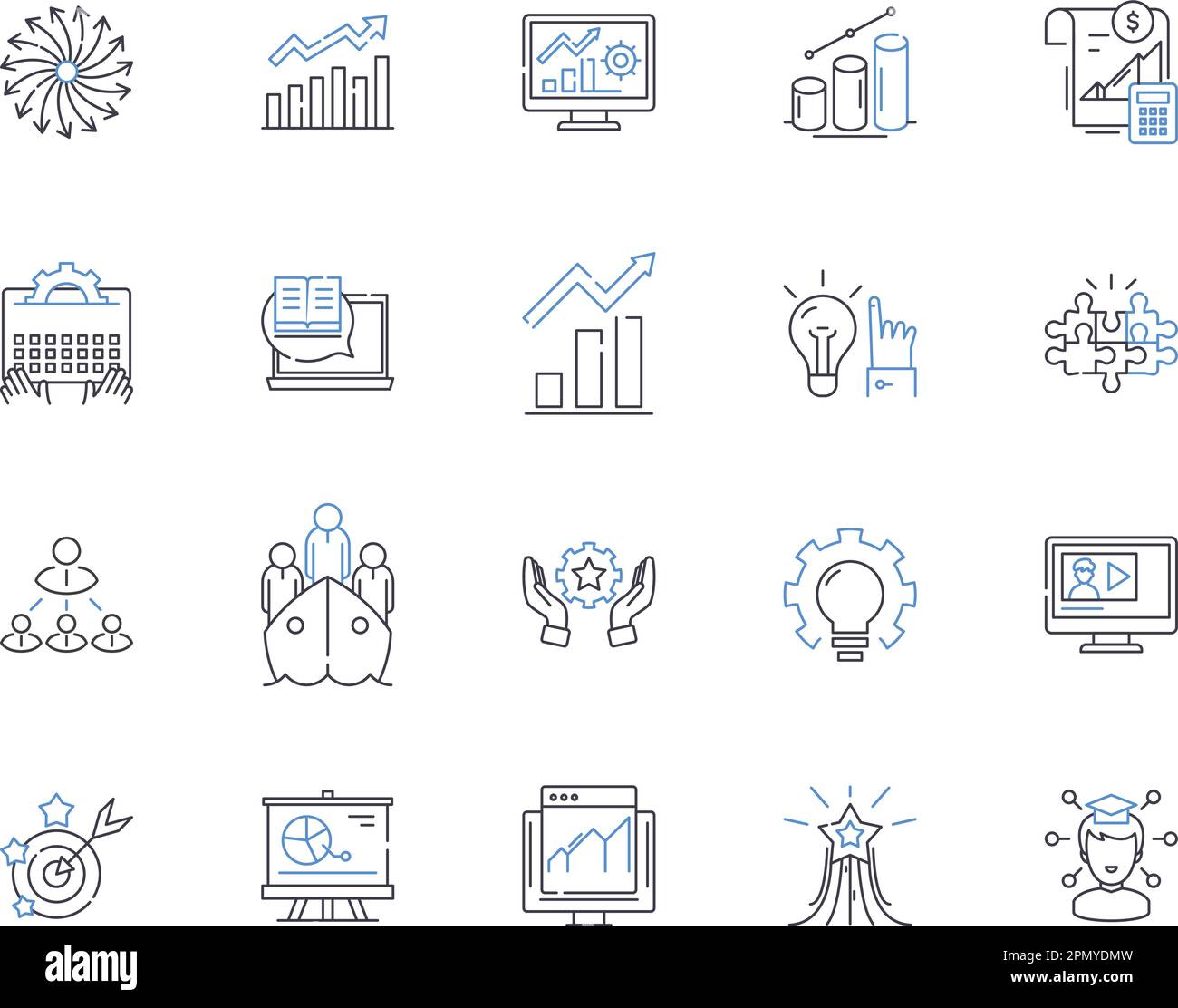 Strategy and idea outline icons collection. strategy, idea, planning ...