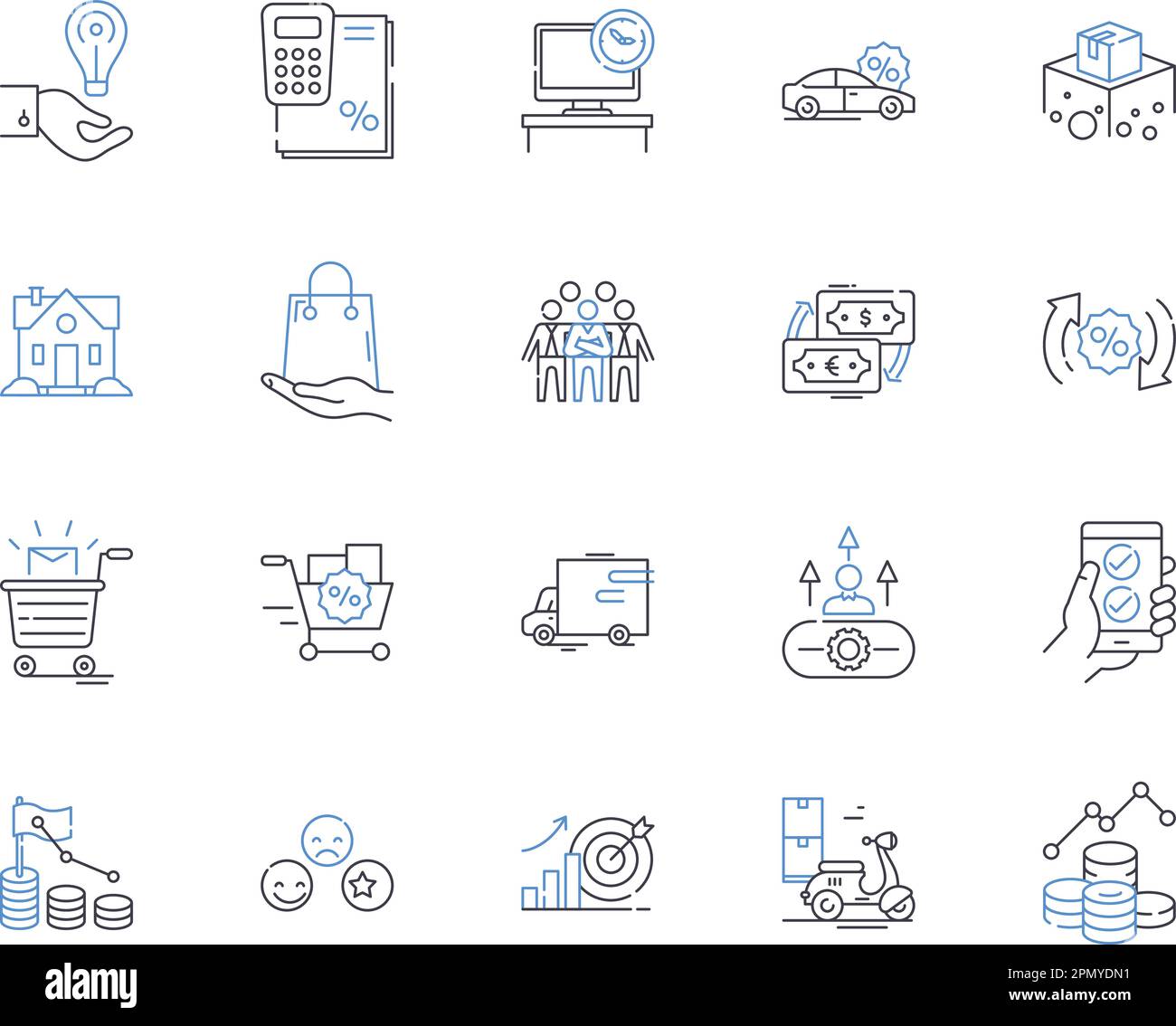 Trade and profit outline icons collection. Trading, Profit, Exchange ...