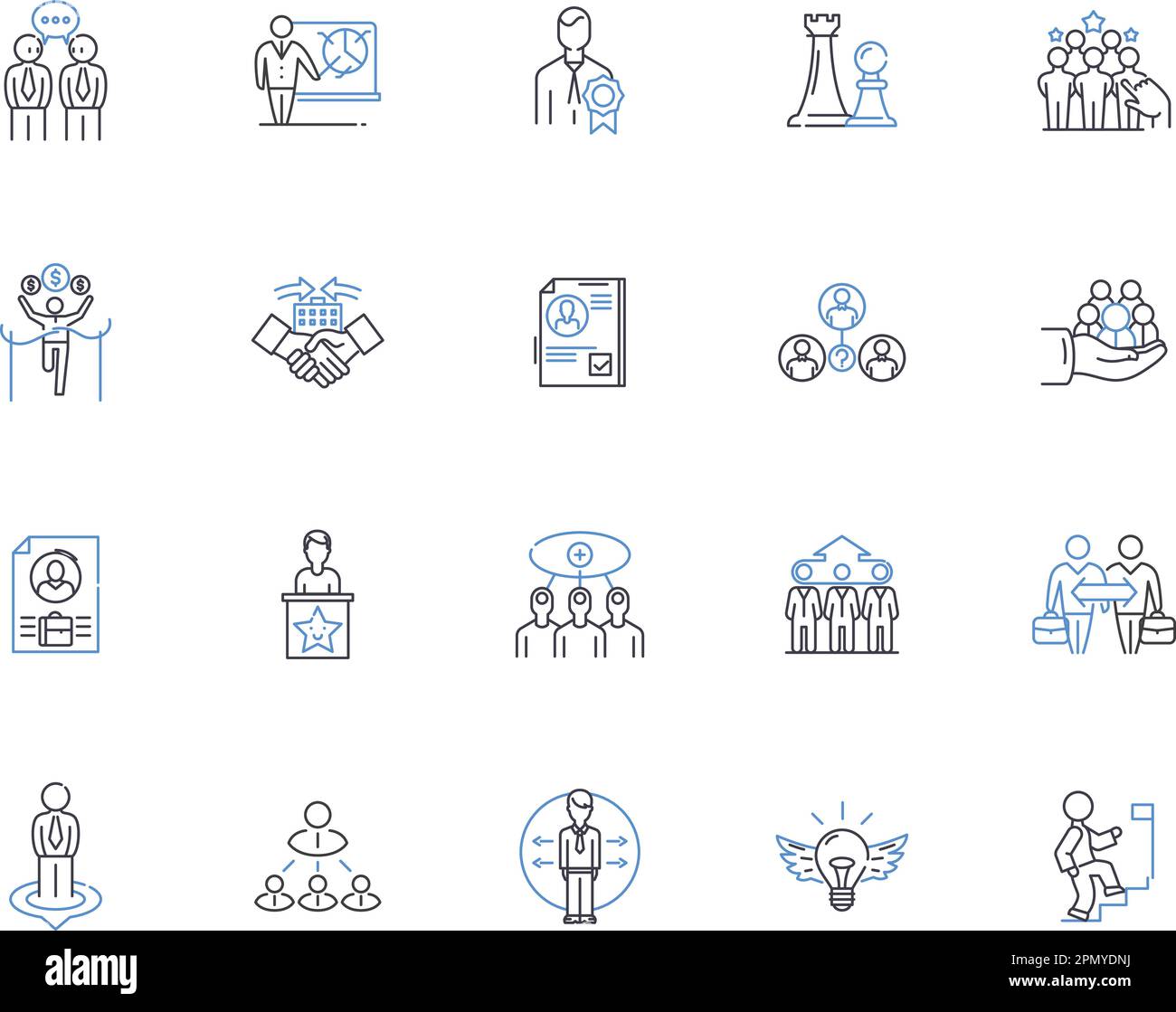 Administration outline icons collection. Management, Leadership, Oversight, Governance ...