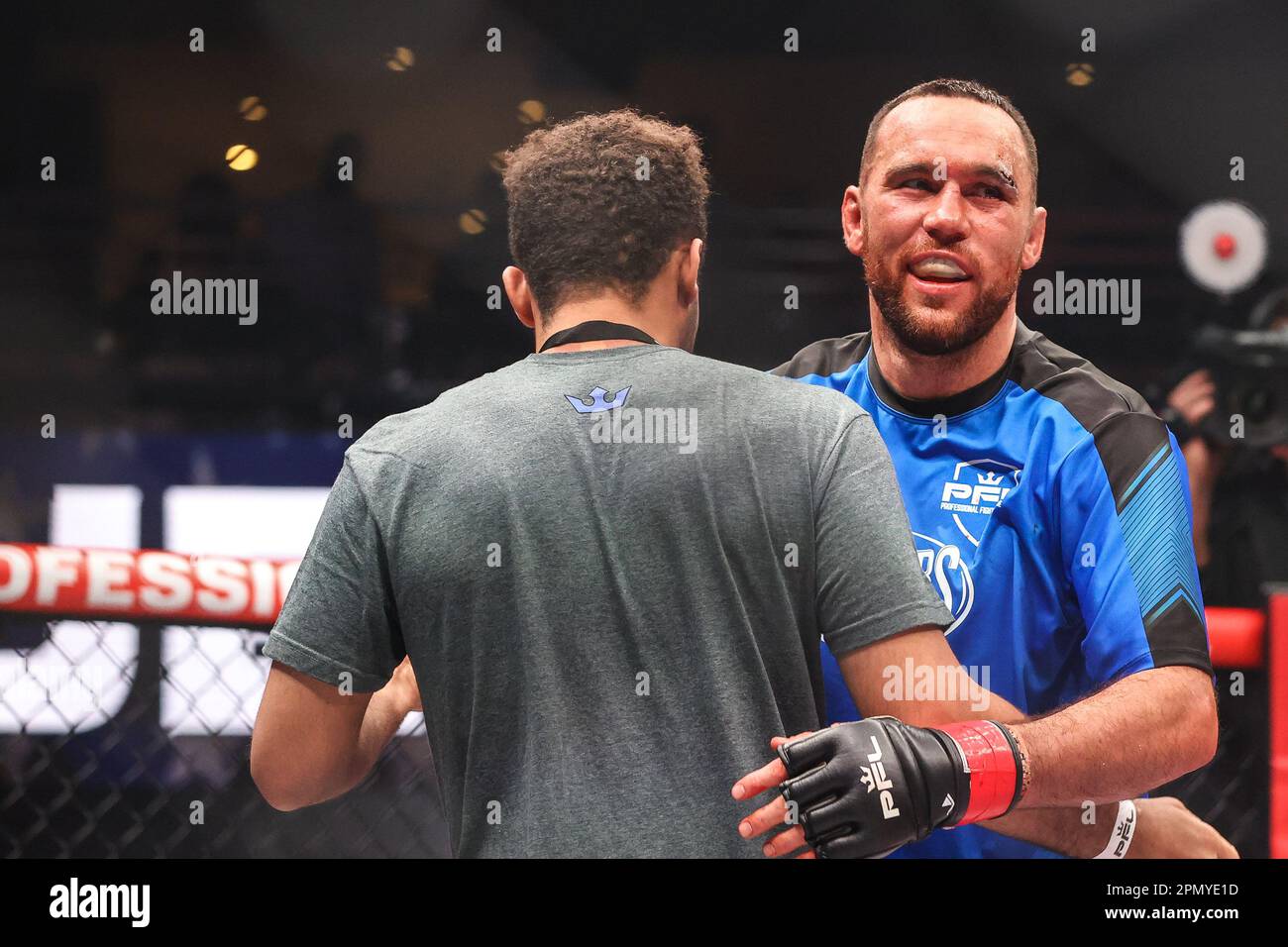 April 14, 2023: Welterweight Zach Juusola in the PFL SmartCage at the ...