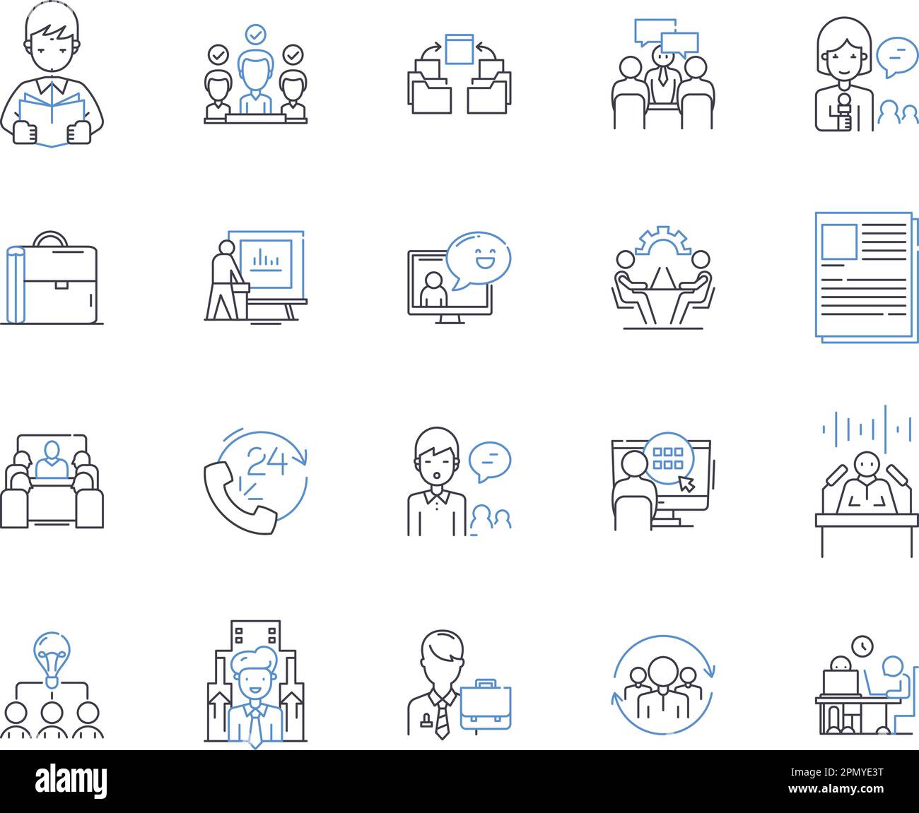 Employee progress outline icons collection. Employee, Progress ...