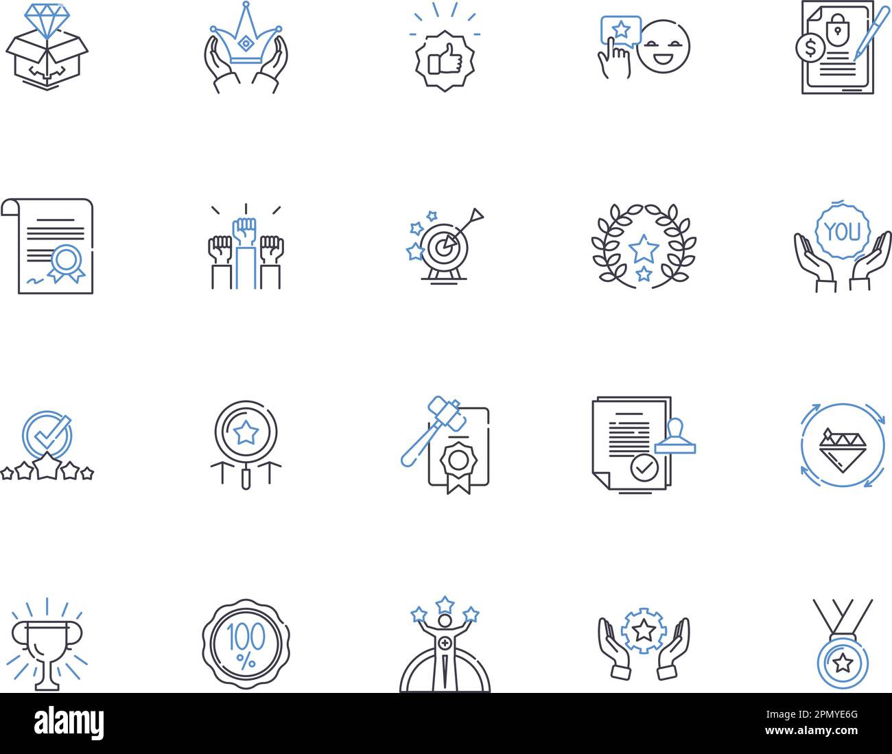 Awards outline icons collection. Awards, accolades, honors, prizes ...