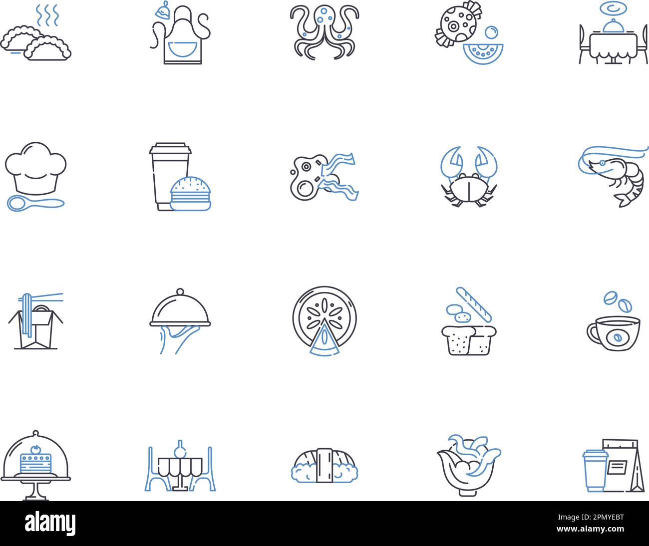 Food outline icons collection. Food, cuisine, diet, delicacy, nutrition ...