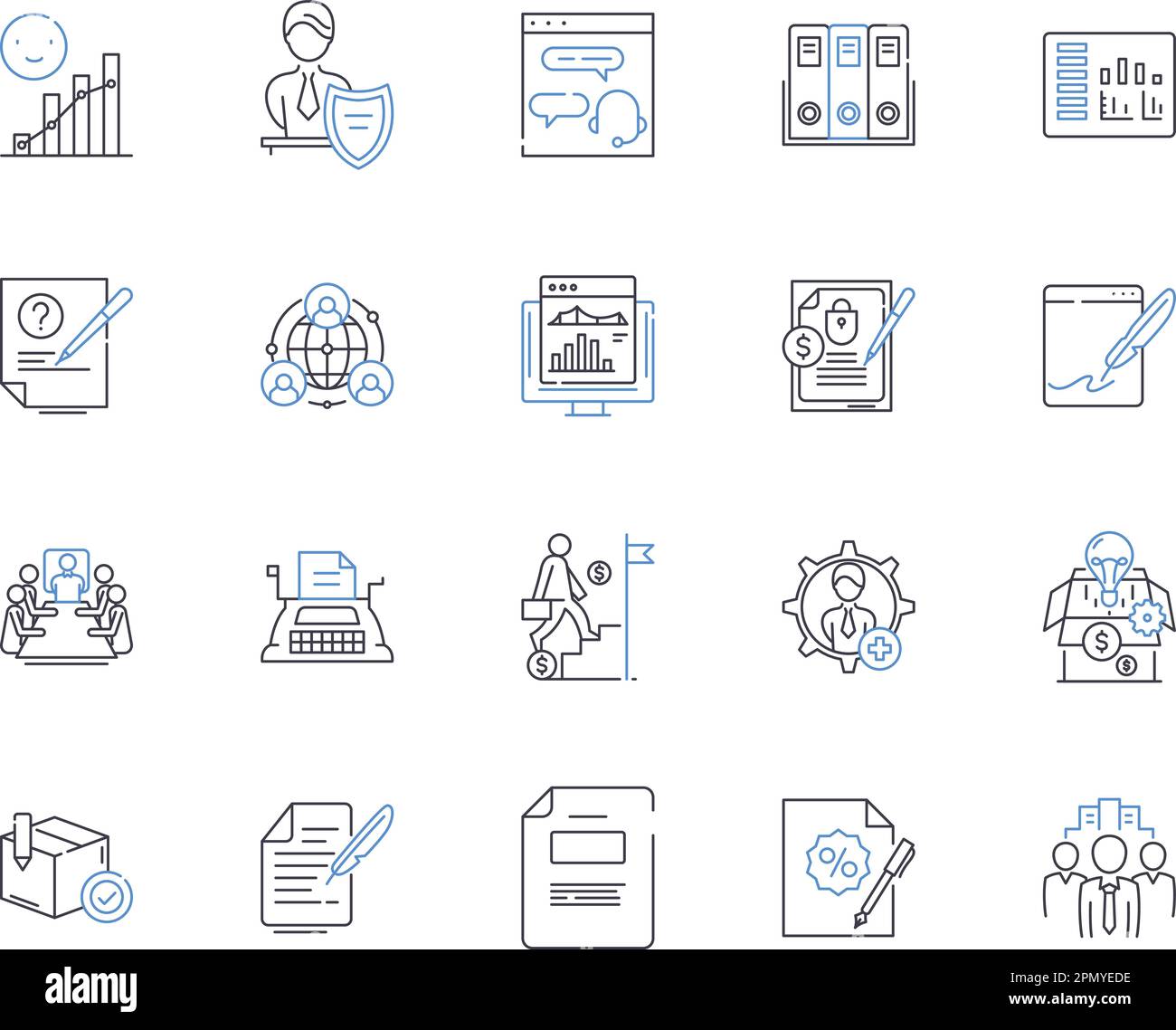 Credit management outline icons collection. Credit, Management ...