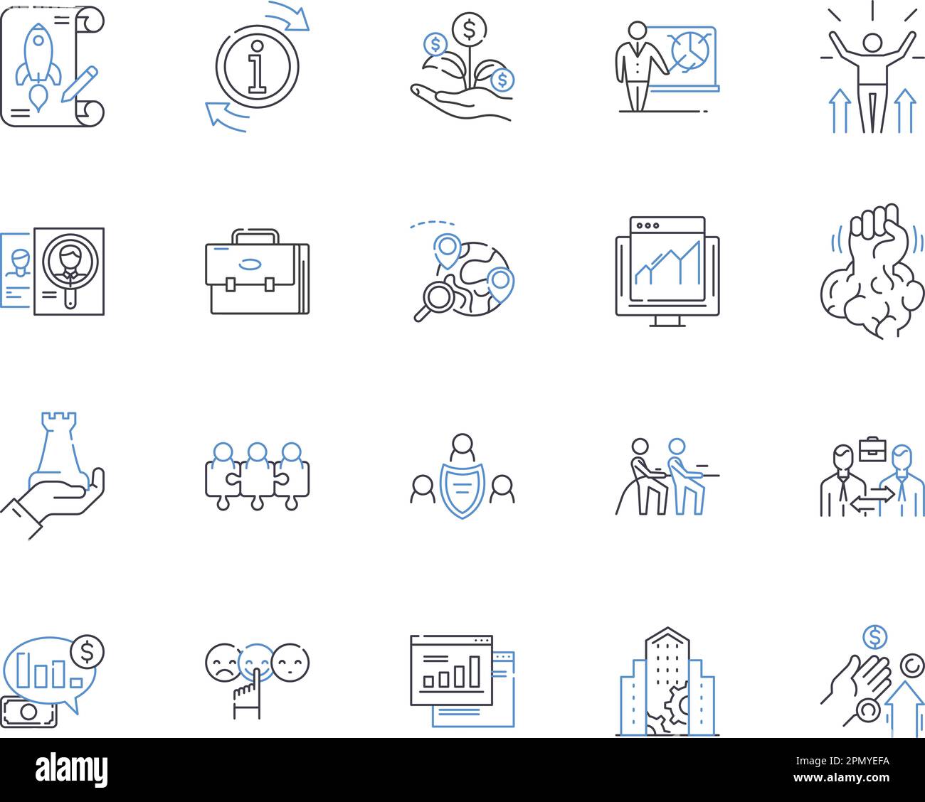 Company managers outline icons collection. Executives, Directors, CEOs ...