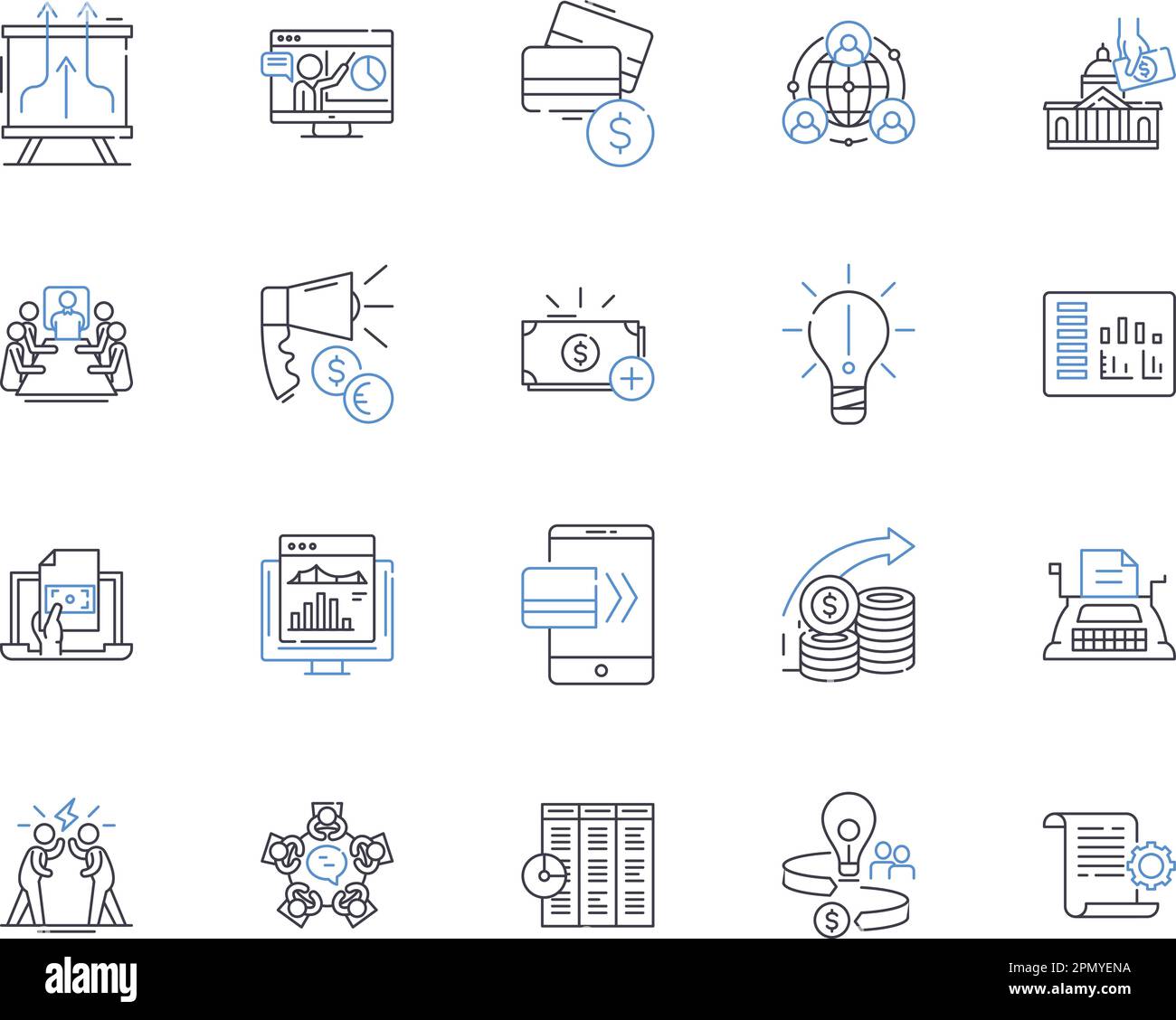 Bank office space outline icons collection. Bank, Office, Space ...