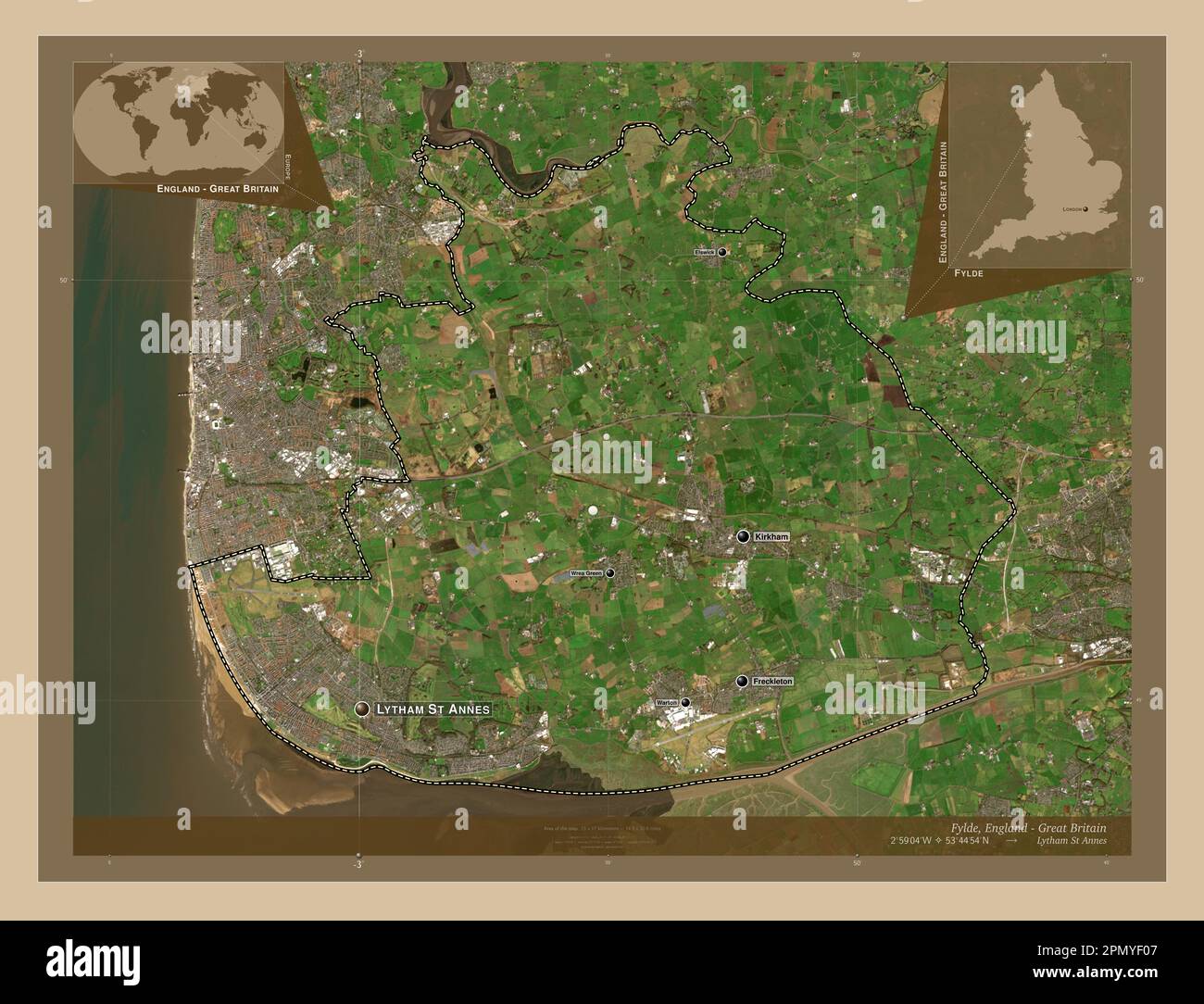 Fylde, non metropolitan district of England - Great Britain. Low ...
