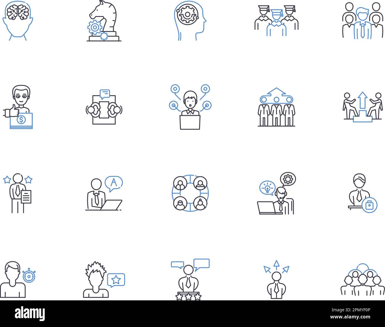 Male business outline icons collection. Males, Business, Entrepreneurs ...