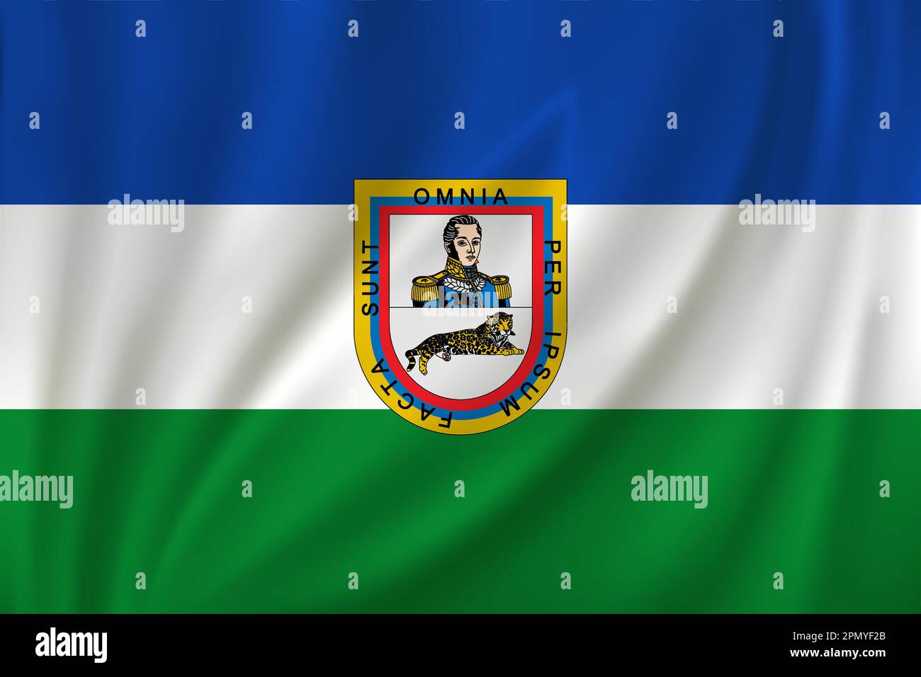 Flag of Cordoba waving in the wind on silk background. Department ...
