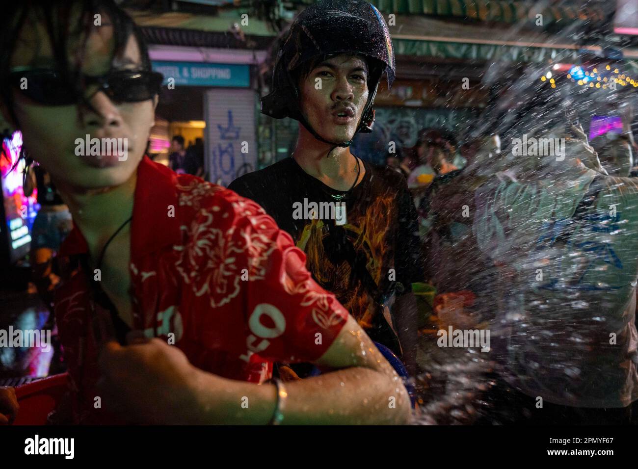 Bangkok, Bangkok, Thailand. 15th Apr, 2023. Nighttime revelers both ...