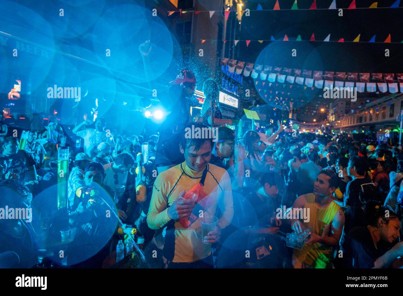 Bangkok, Bangkok, Thailand. 15th Apr, 2023. Nighttime revelers both ...
