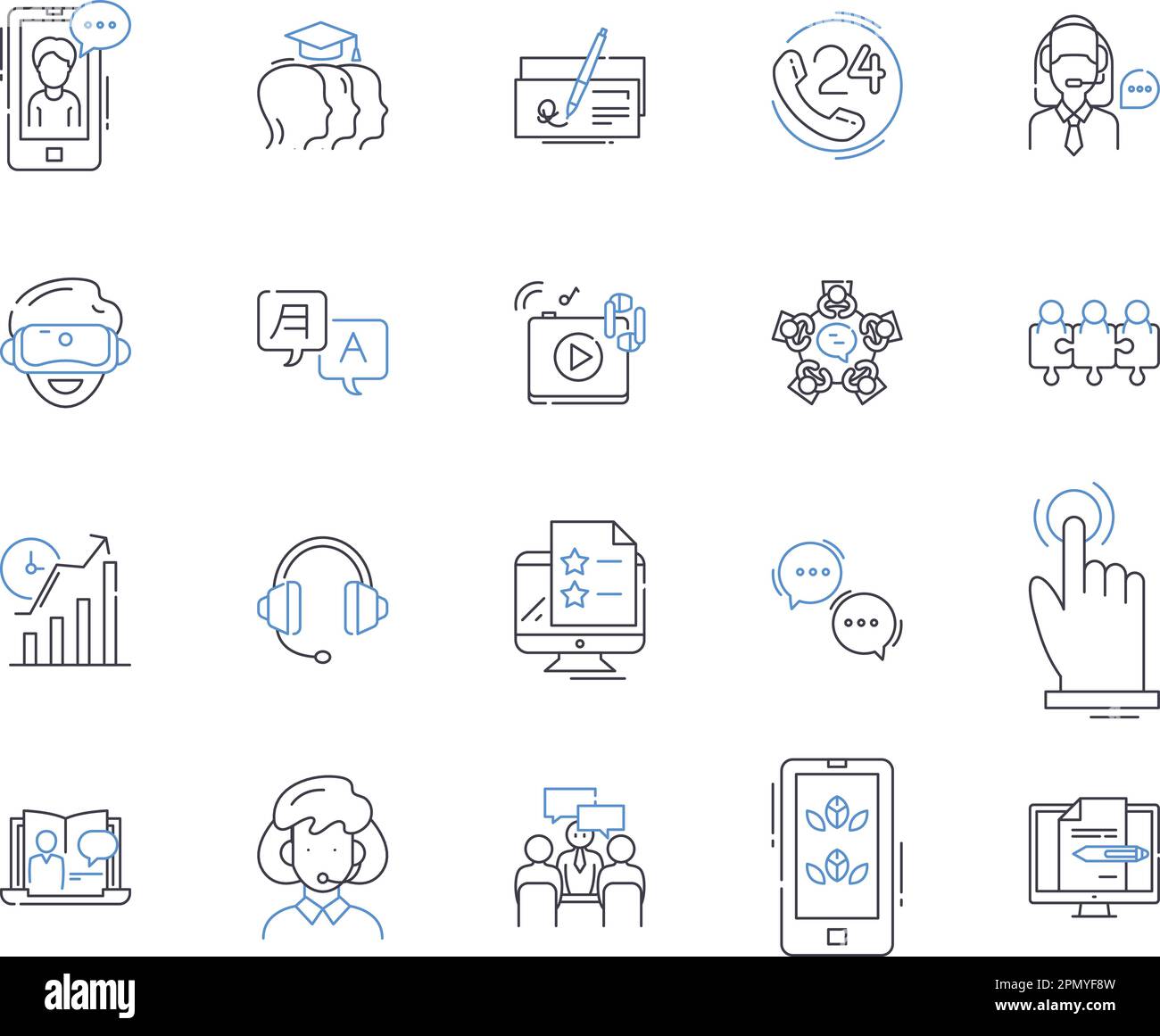 Startup Ecosystems outline icons collection. Incubators, Accelerators ...