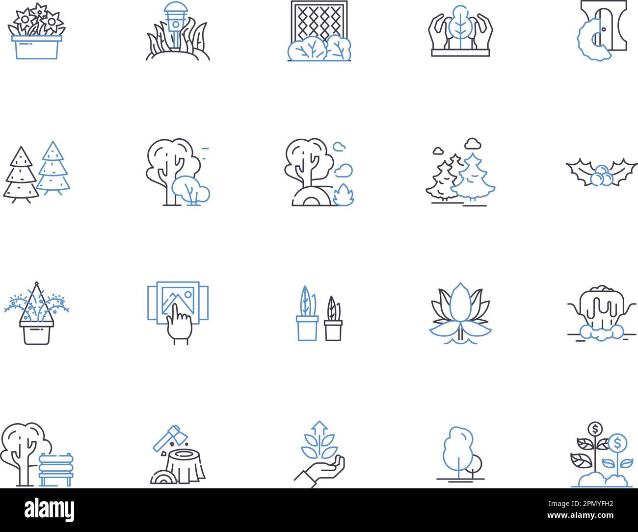 Trees outline icons collection. Tree, Oaks, Maple, Pines, Cedars, Ashes ...