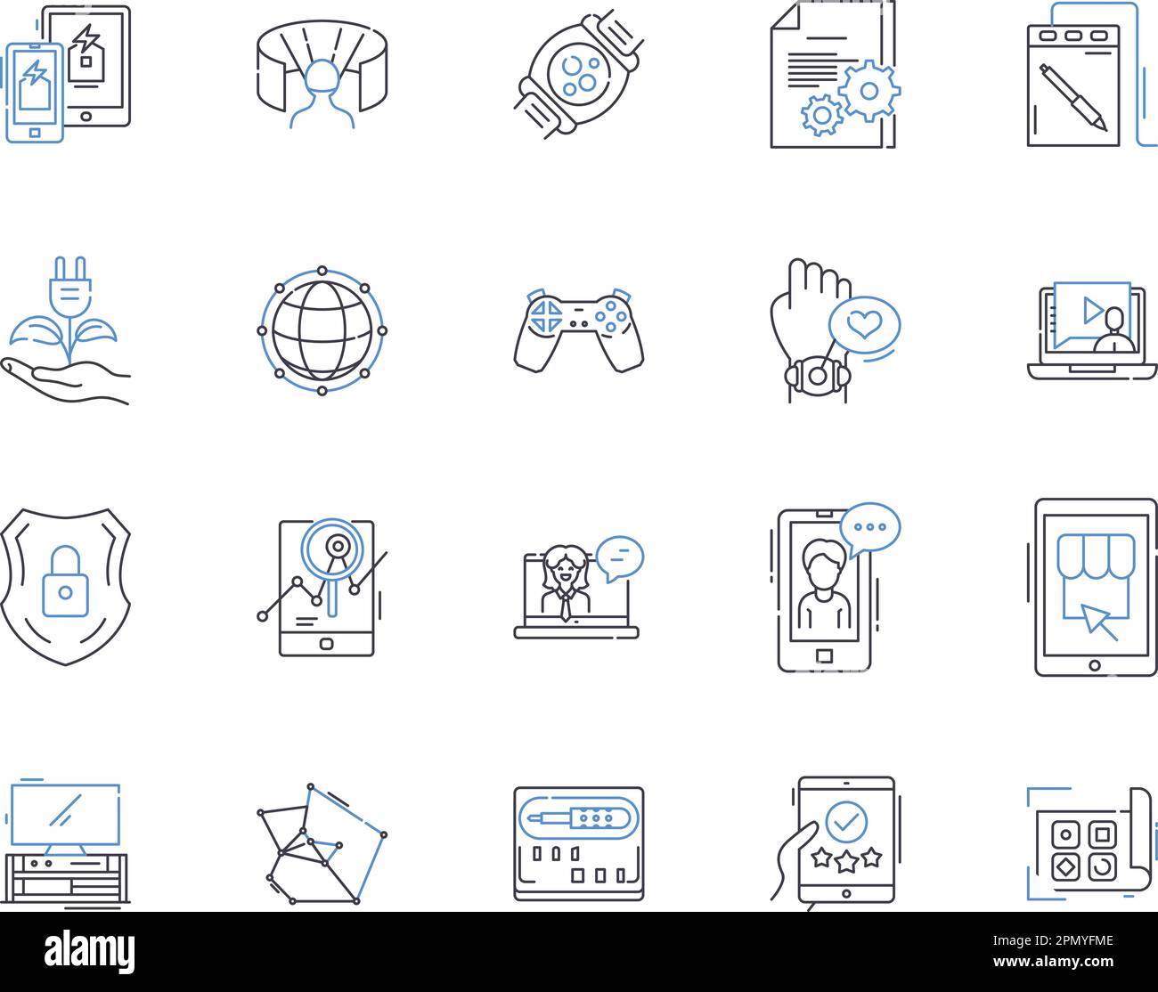 Electronic store outline icons collection. Electronics, Store, Shop ...