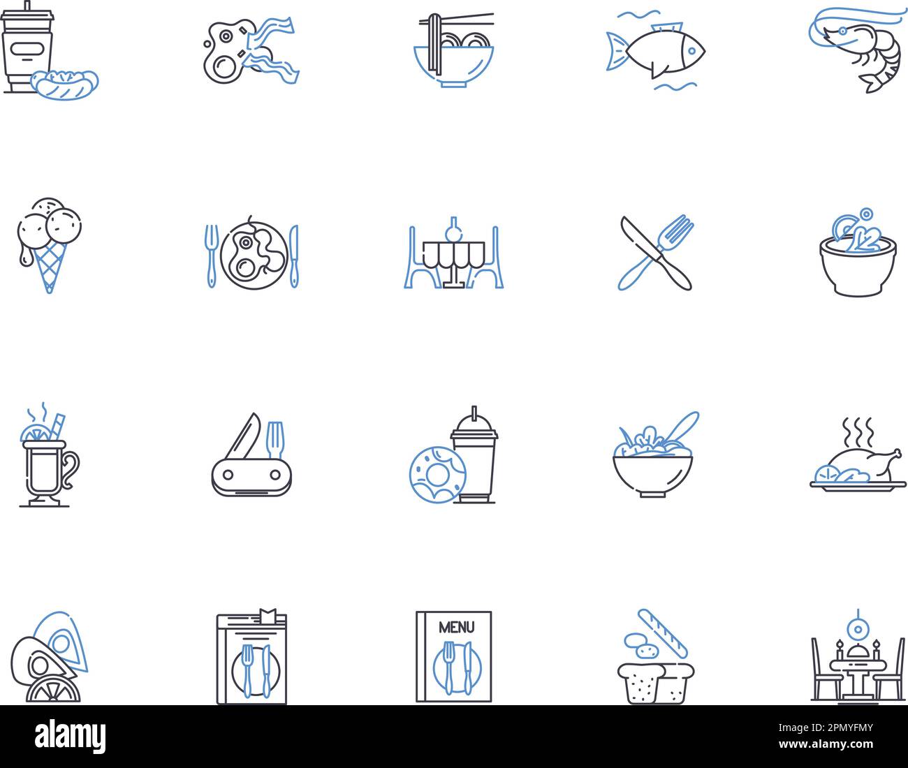 Cooking restaurant outline icons collection. cooking, restaurant ...