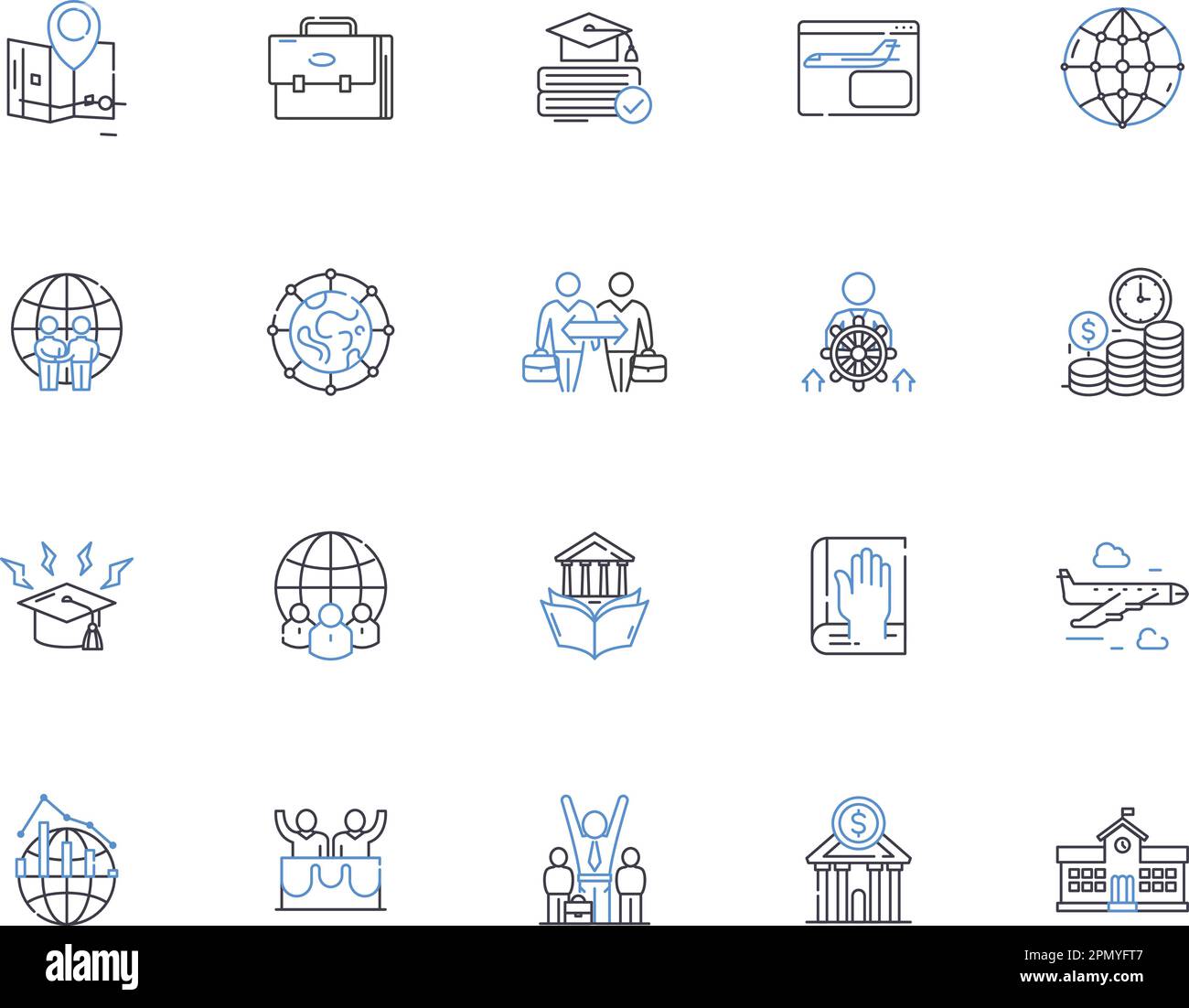 Government outline icons collection. Authority, Legislation ...