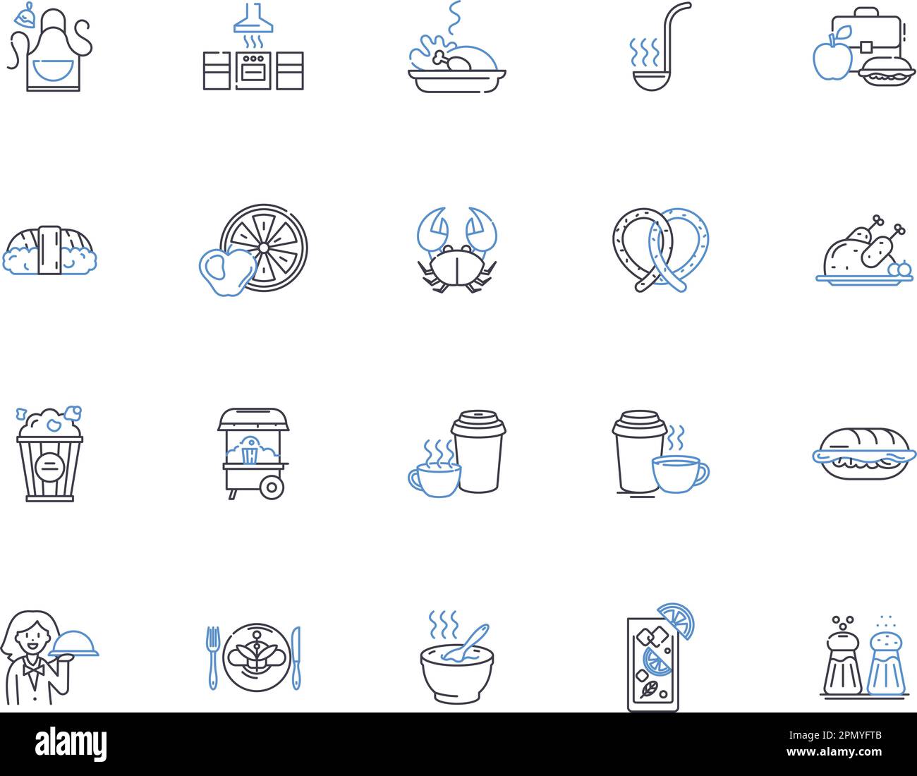 Cooking restaurant outline icons collection. cooking, restaurant ...