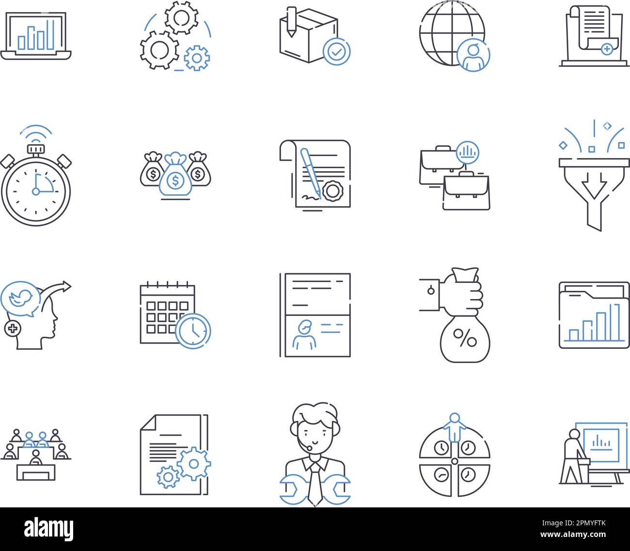 Financial income outline icons collection. Income, finance, fiscal ...