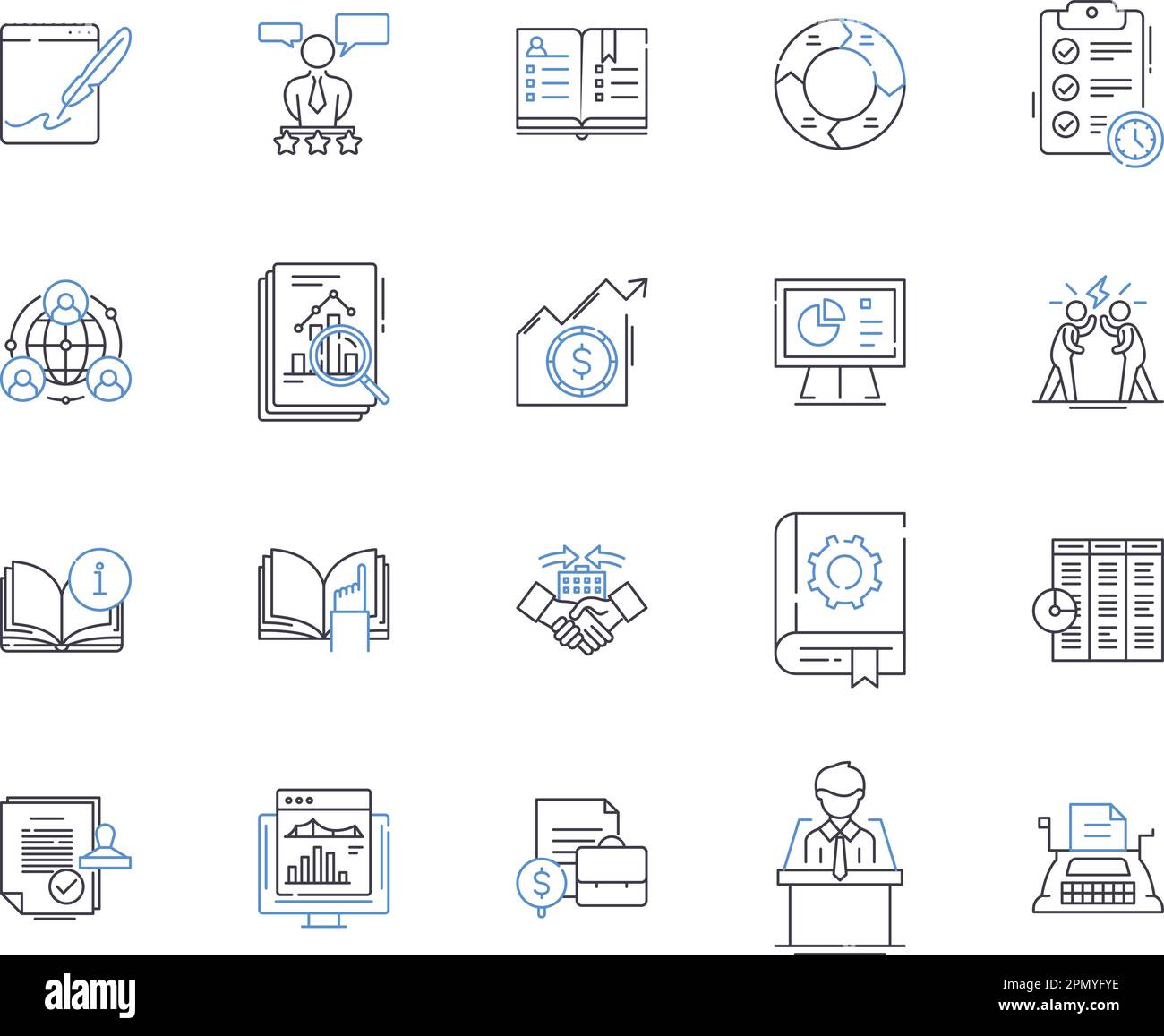 Capital management outline icons collection. Capital, Management ...