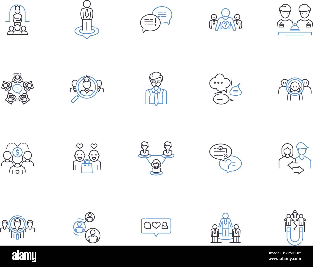 Coaching outline icons collection. Mentoring, Guiding, Instructing ...