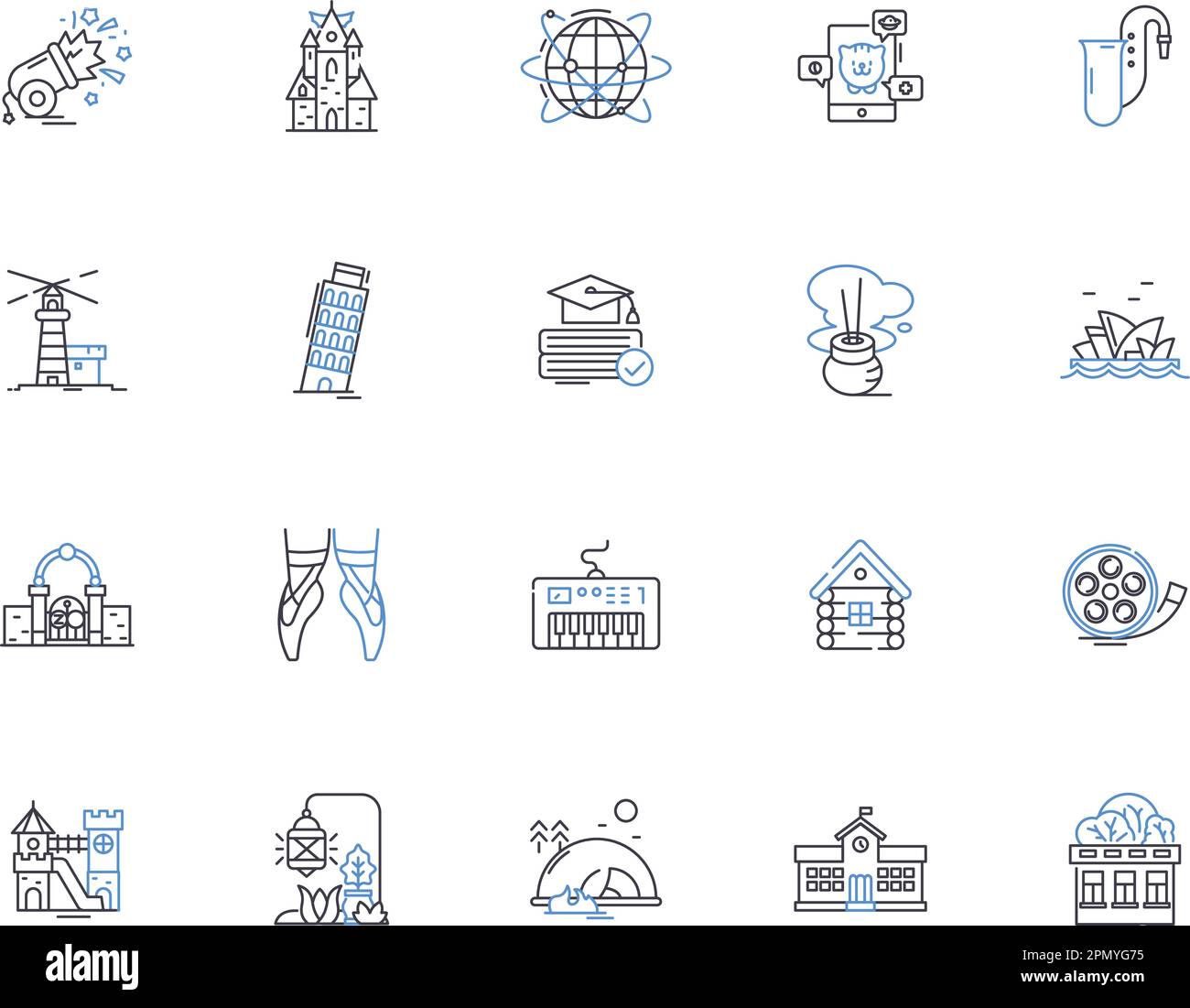 Culture outline icons collection. Tradition, Rituals, Customs, Ideology ...
