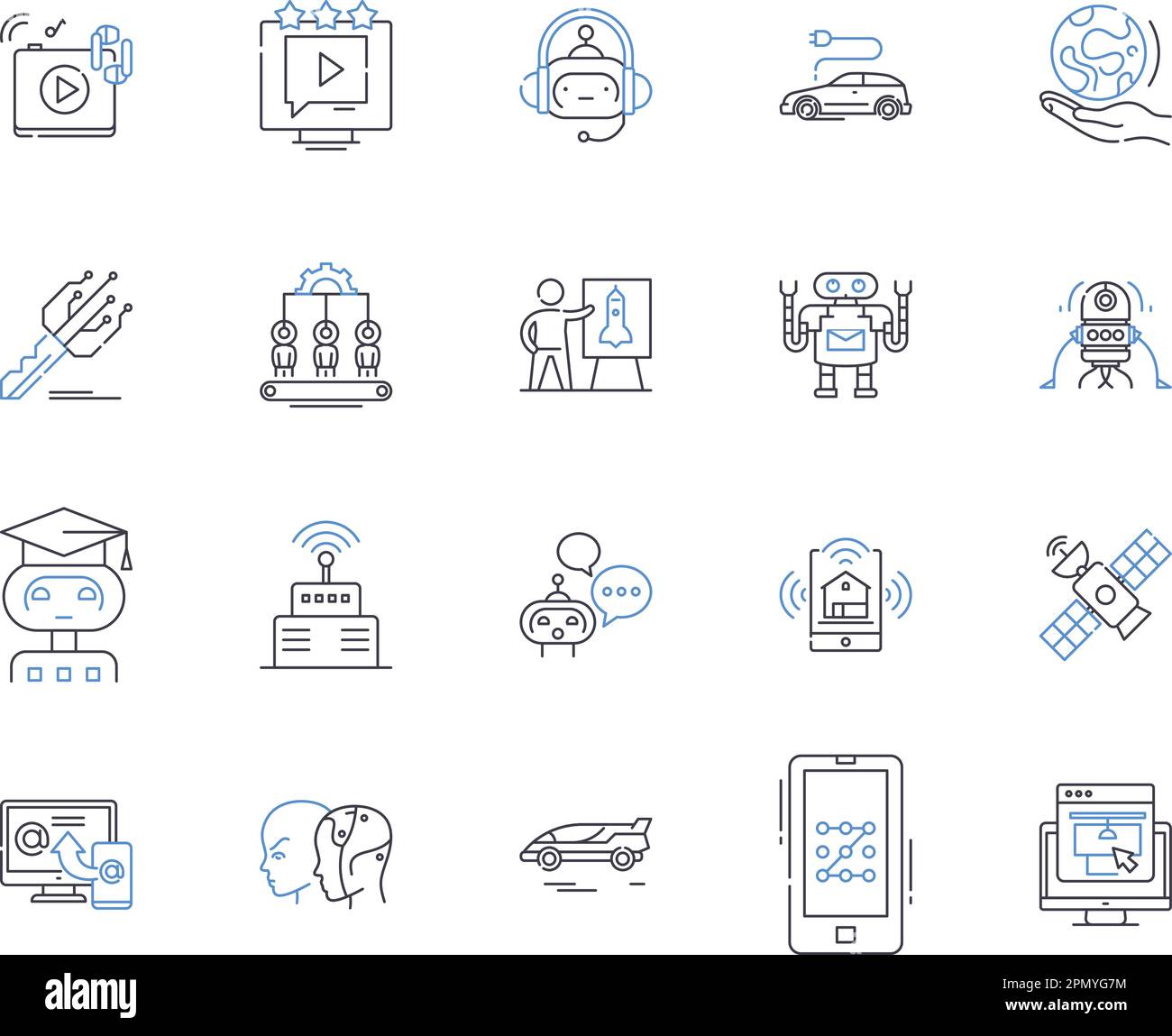 High tech and science outline icons collection. Tech, Science, High ... High tech and science outline icons collection. Tech, Science, High ...