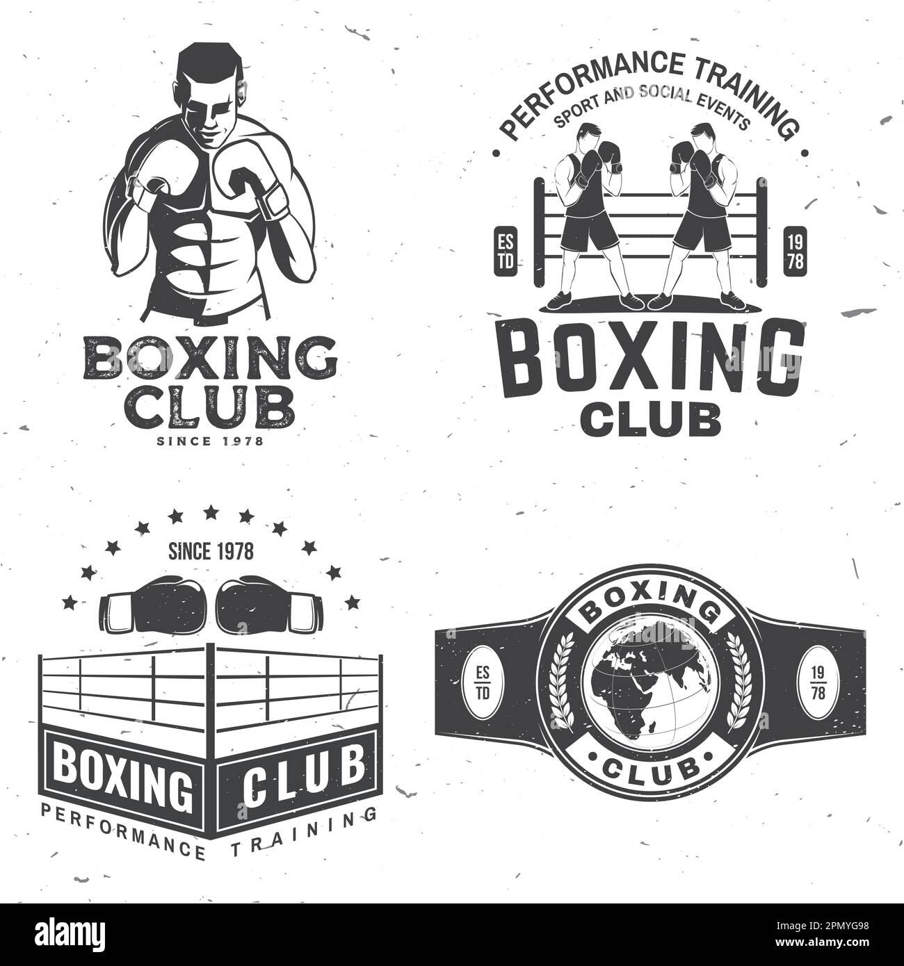 Set of Boxing club badge, logo design. Vector illustration. For Boxing ...