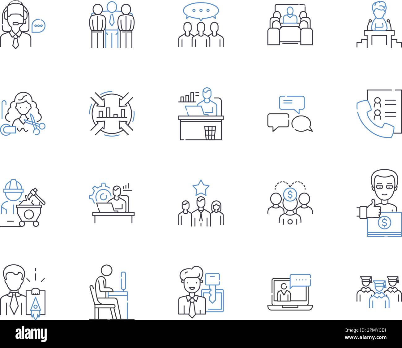 Employee career outline icons collection. Career, Employee, Promotion ...
