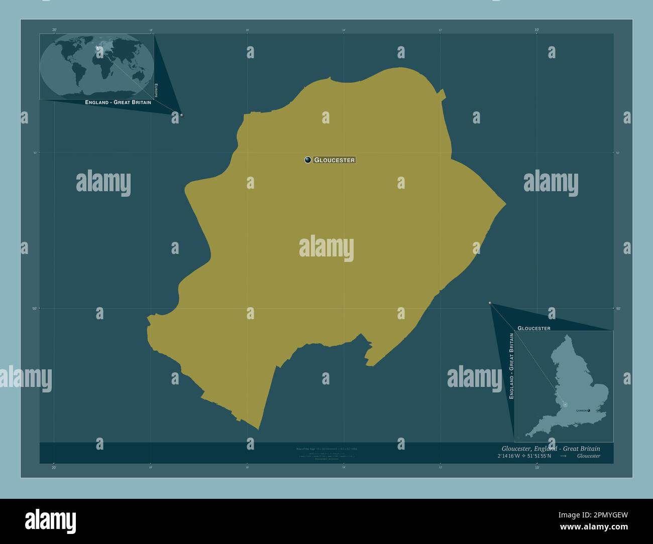 Gloucester, non metropolitan district of England - Great Britain. Solid ...