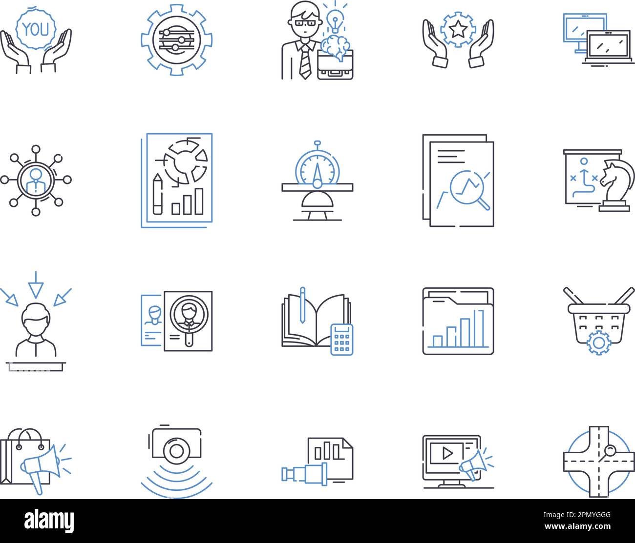 Strategy and idea outline icons collection. strategy, idea, planning ...