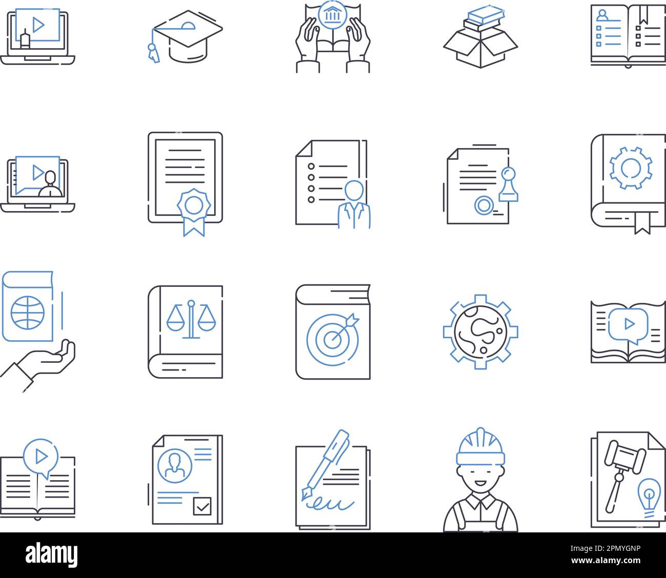 Study abroad and exchange programs outline icons collection. Exchange ...