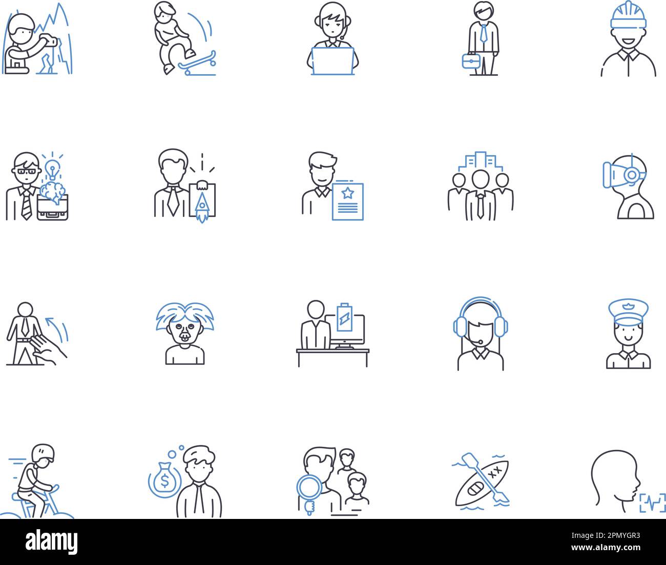 Boys outline icons collection. Boys, males, guys, teens, adolescents ...