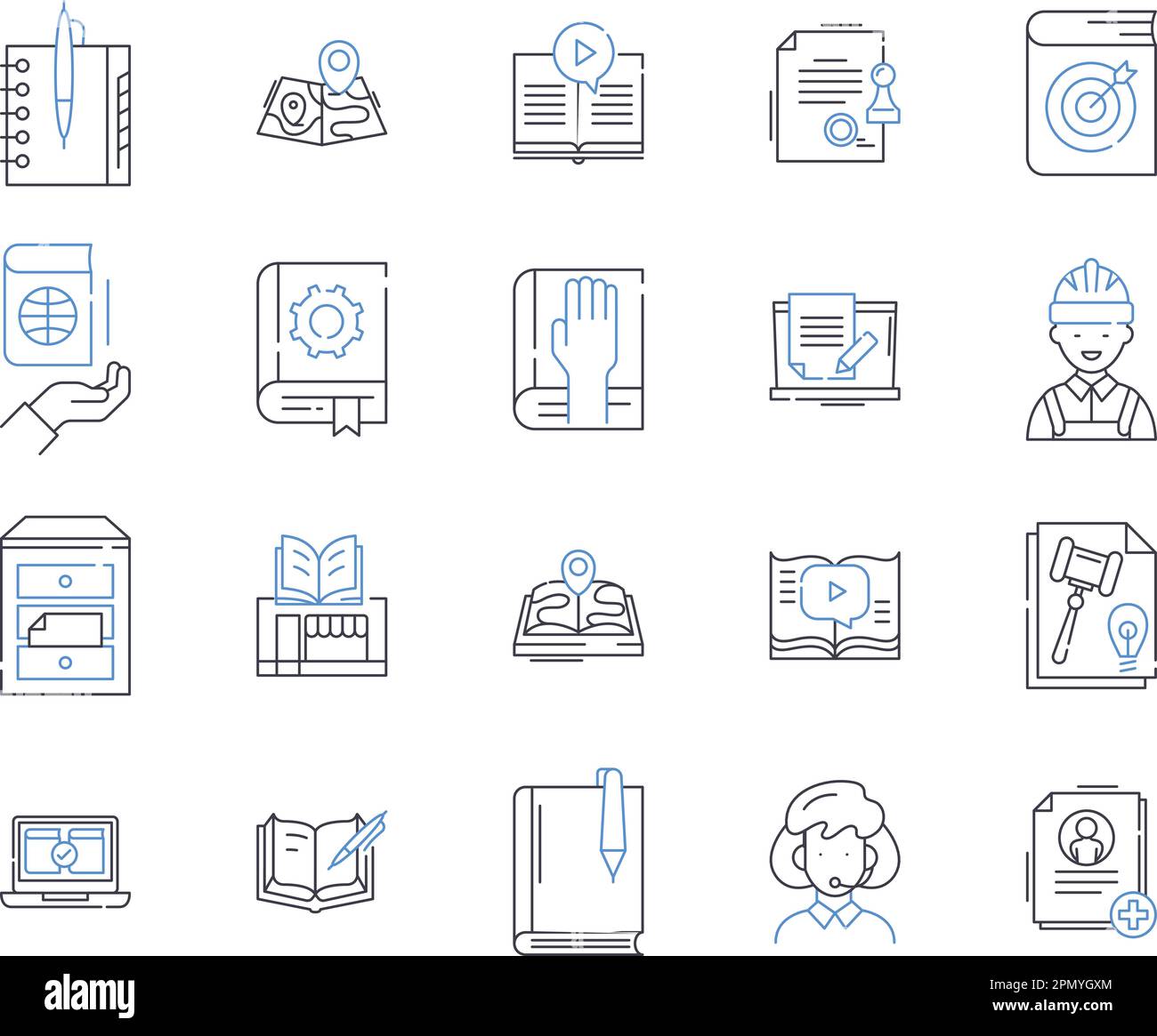 Learning Management System Outline Icons Collection Lms Courseware