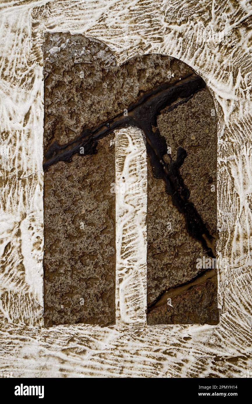 black street paint letter n sign on asphalt Stock Photo - Alamy