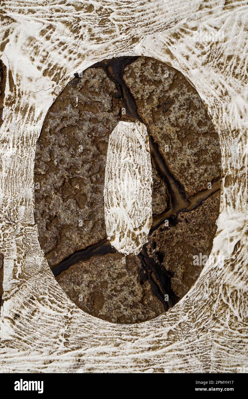 black street paint letter 0 sign on asphalt Stock Photo - Alamy