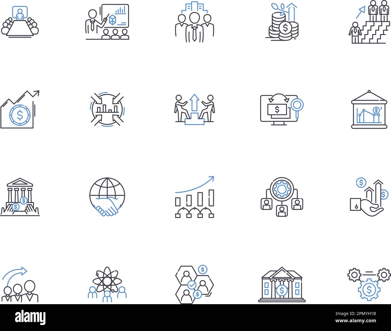 Company system outline icons collection. Company, system, management ... Company system outline icons collection. Company, system, management ...