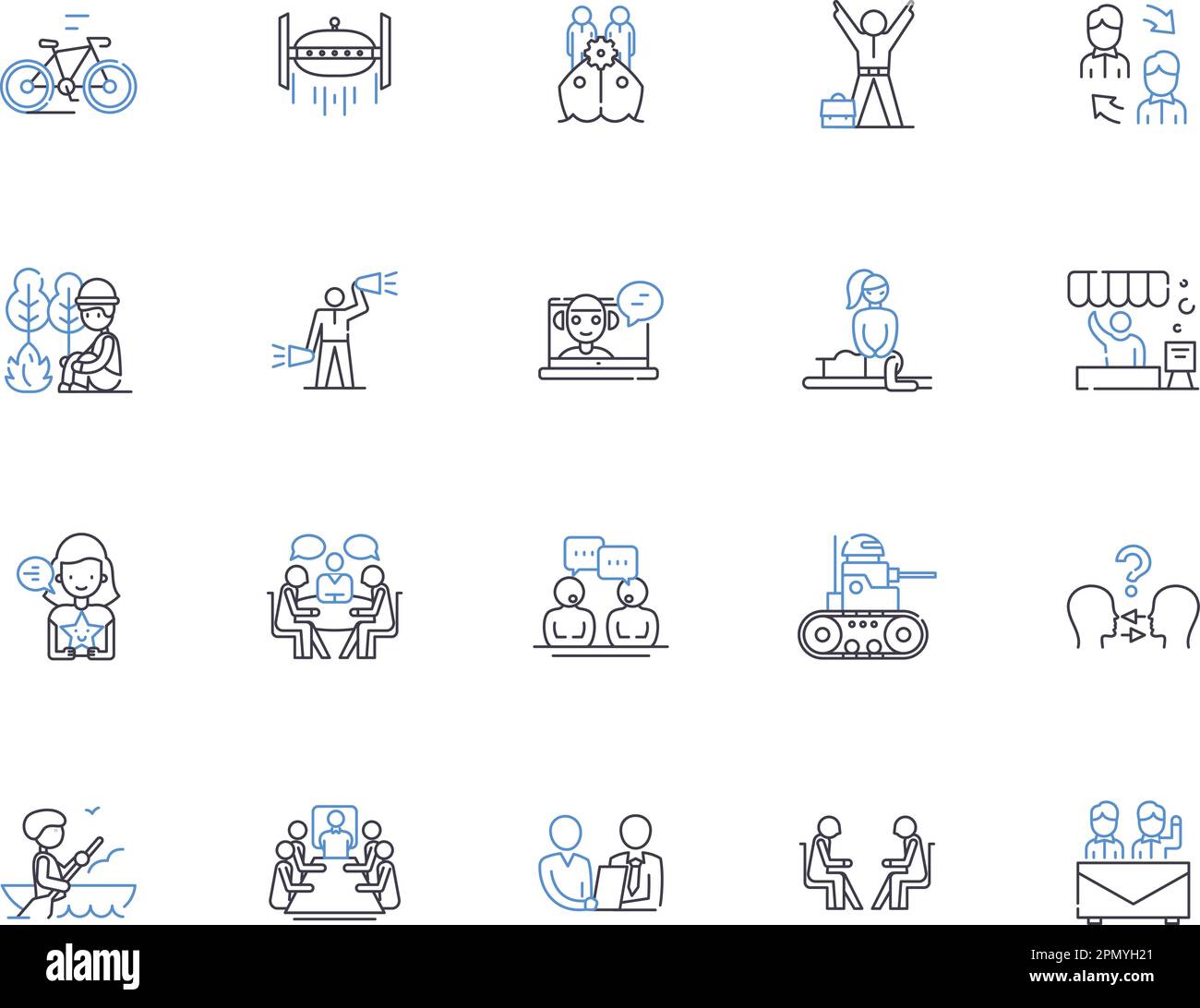 Adventure and outdoor activities outline icons collection. Hiking ...
