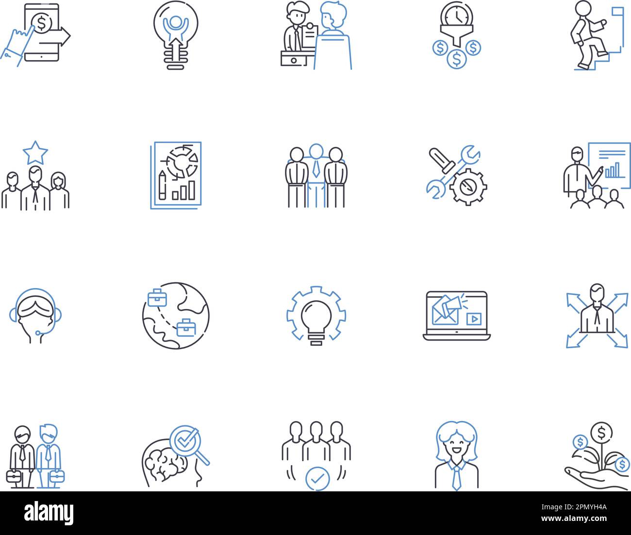 Business research outline icons collection. Business, Research, Market ...