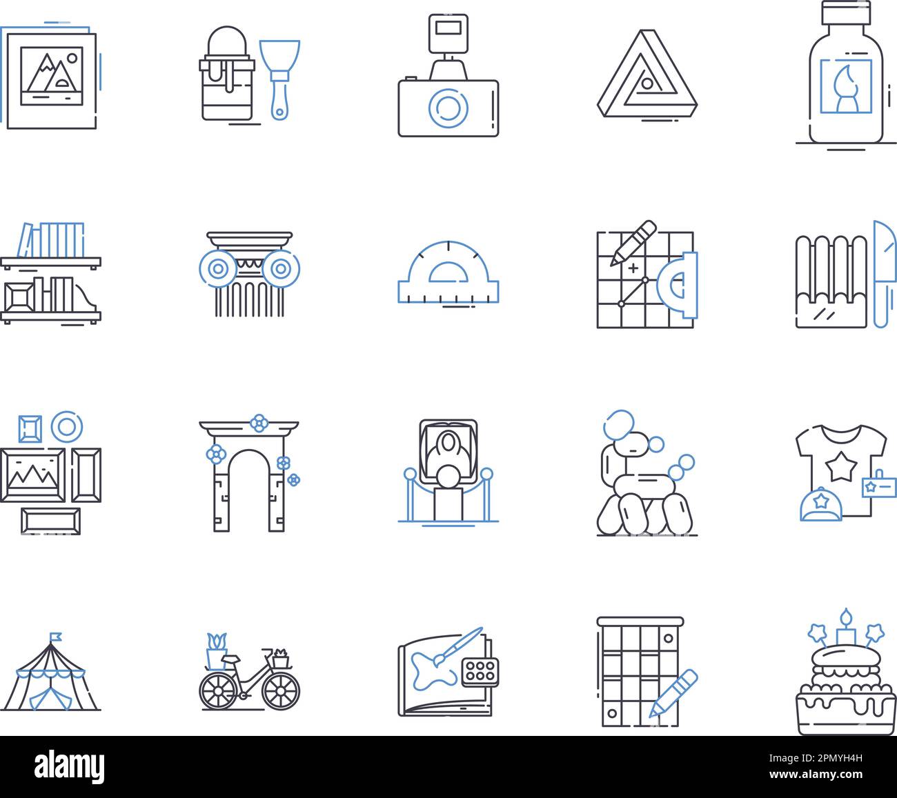 Creative occupation outline icons collection. Artist, Designer ...