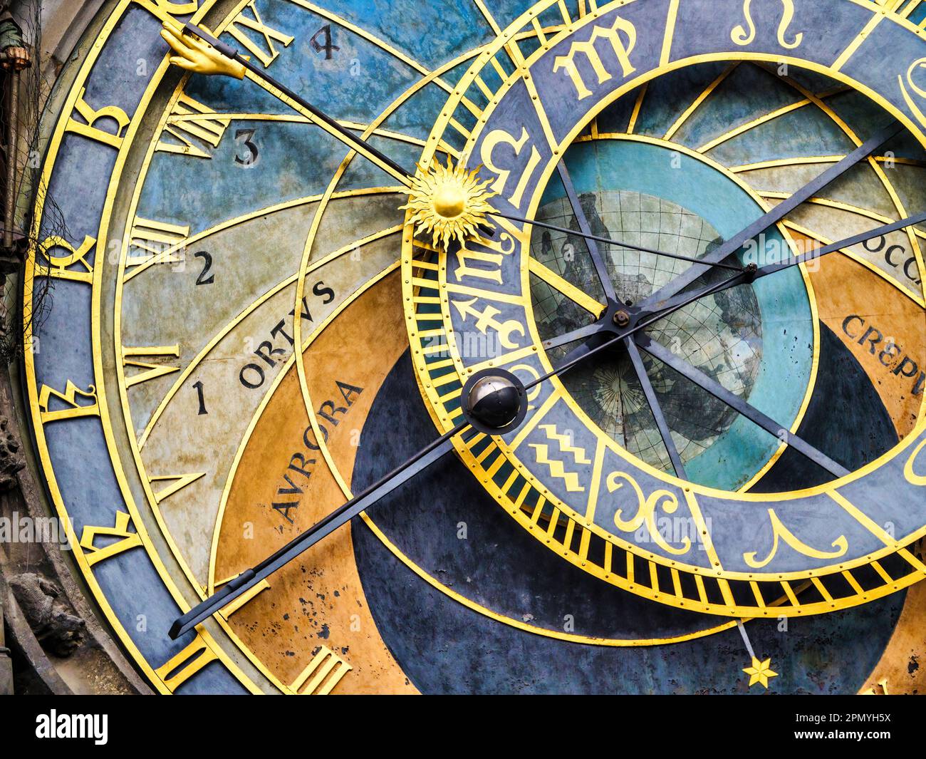 Detail of the Astronomical Clock in Prague, Czechia Stock Photo - Alamy