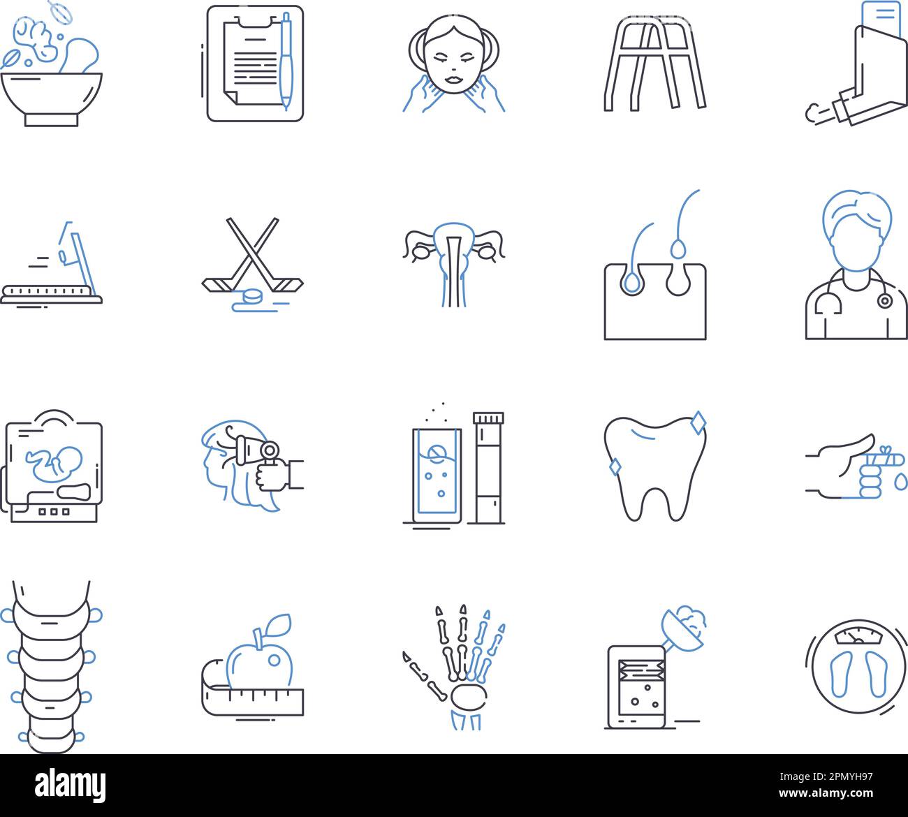 Health tech outline icons collection. Healthtech, Healthcare ...