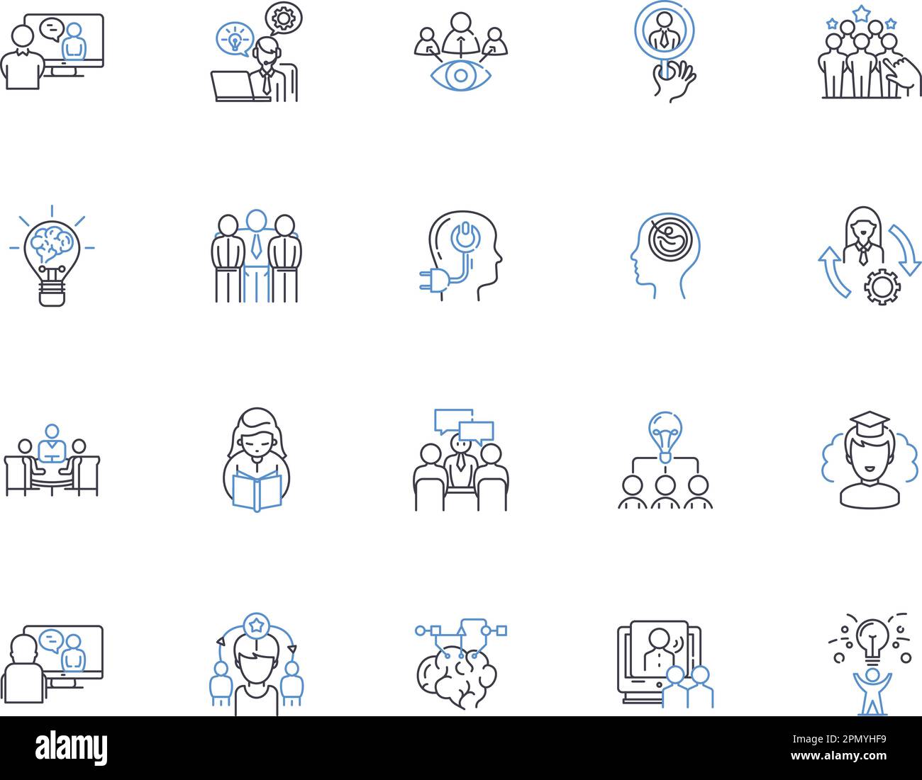 Thinking people outline icons collection. Thinking, People ...