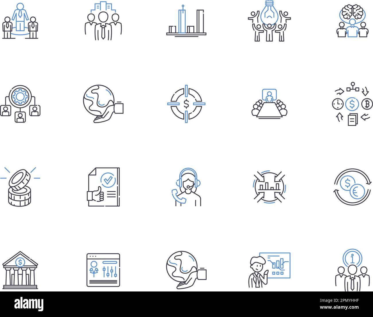 Globalization outline icons collection. Internationalization ...
