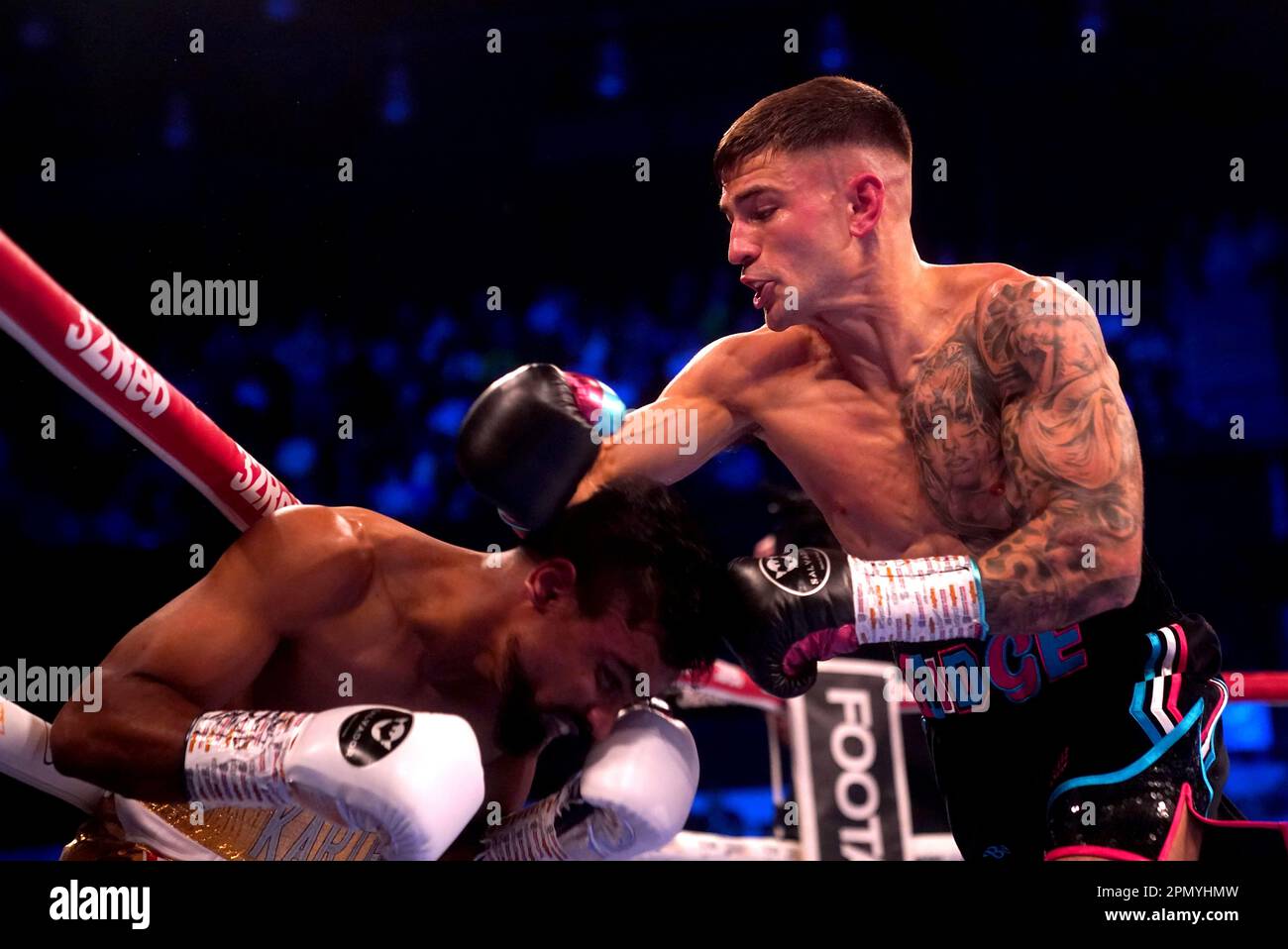 Sam Noakes (right) in action against Karthik Sathish Kumar during their ...