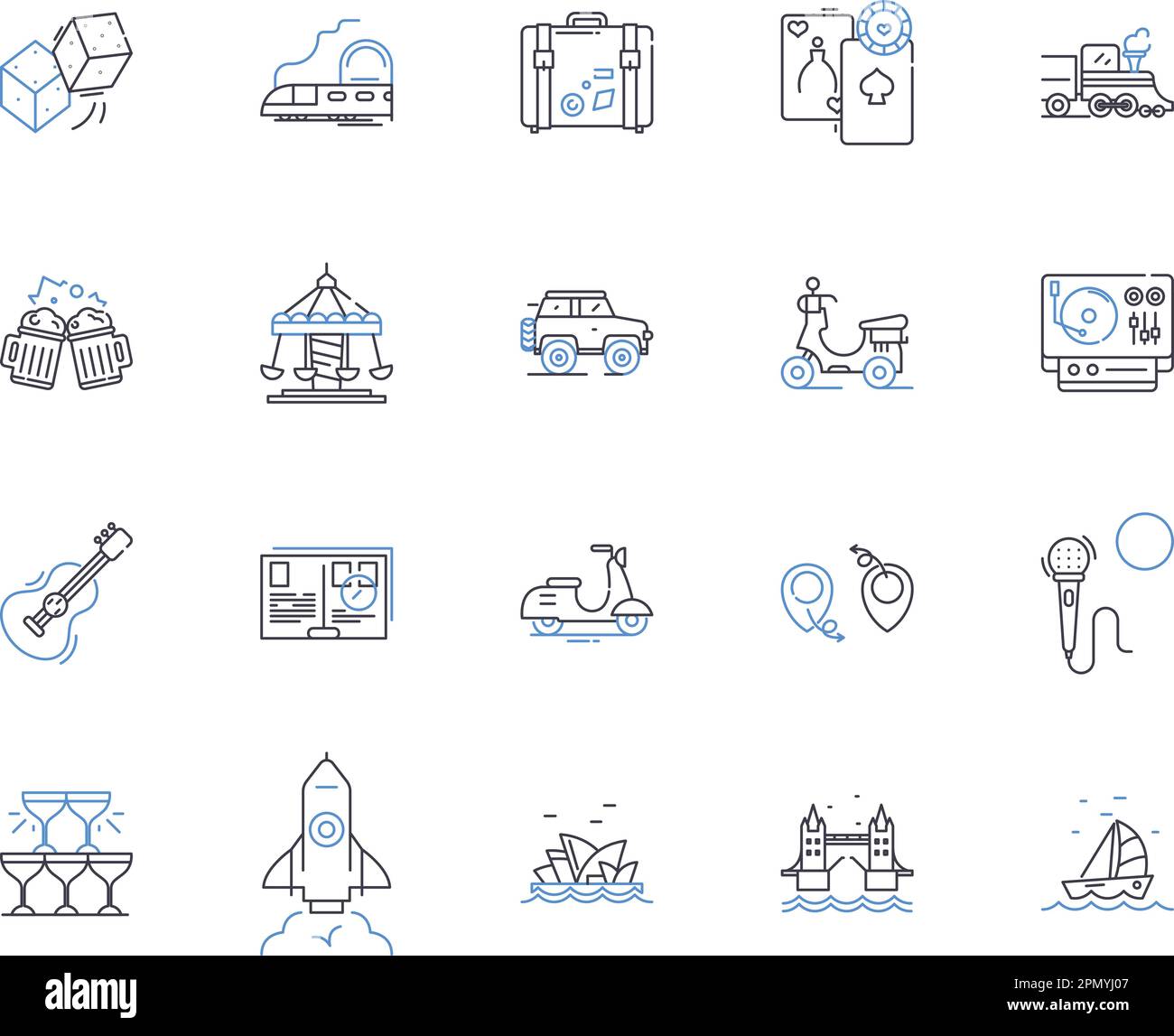 Travel and holidays outline icons collection. Holiday, Travel, Vacation ...