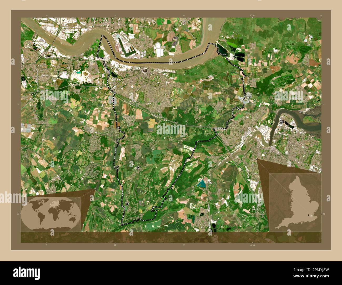 Gravesham, non metropolitan district of England - Great Britain. Low ...